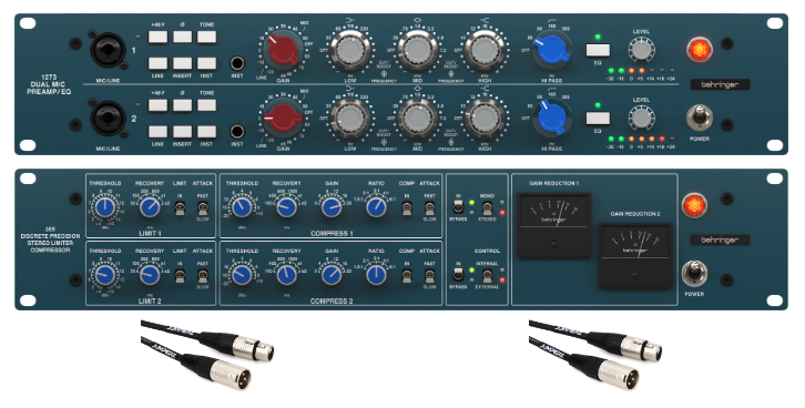 Behringer 2-channel 1273 Microphone Preamplifier/Equalizer and 369 Compressor Dual Channel Strip ...