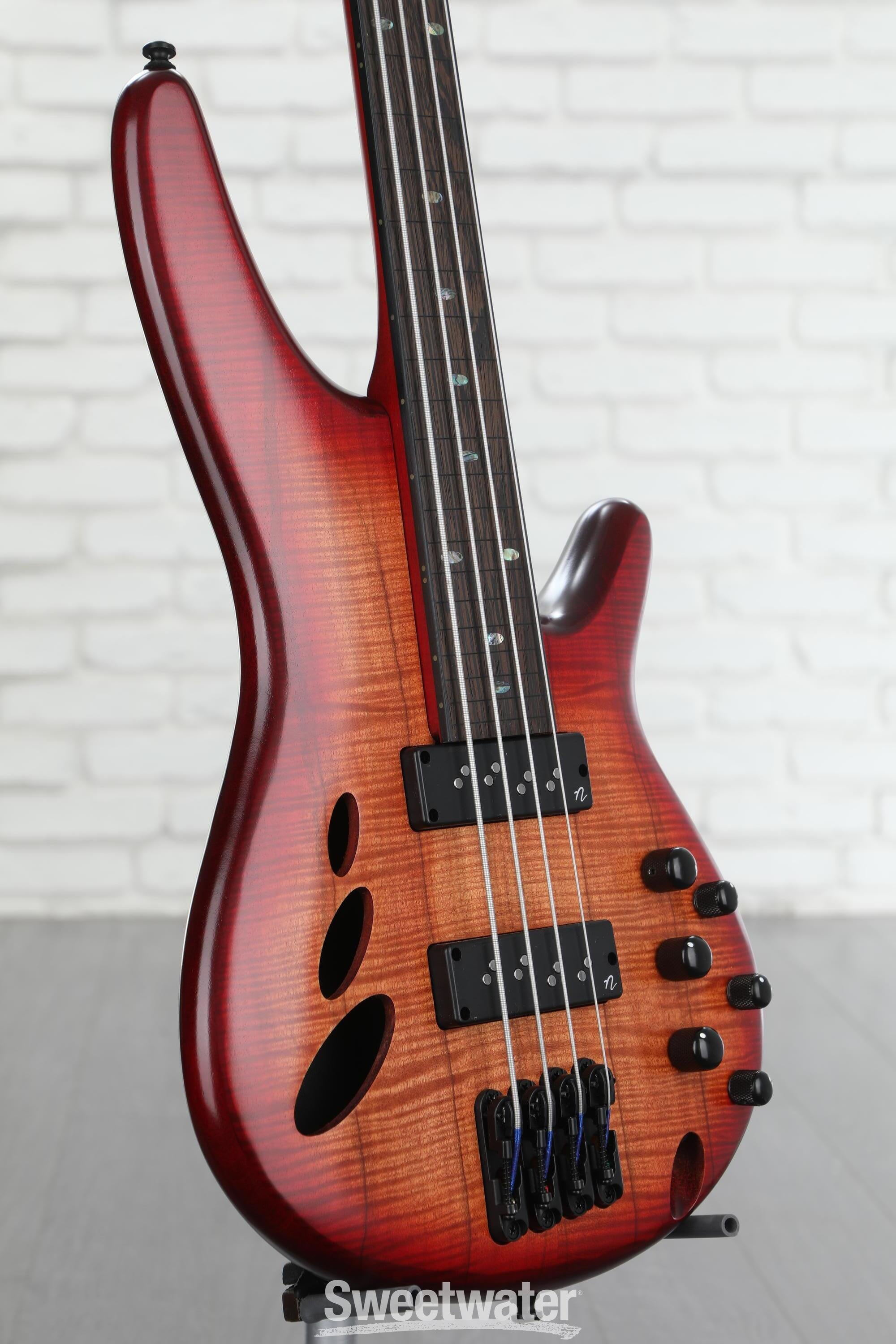 Ibanez SR Bass Workshop Fretless Electric Bass - Brown Topaz Burst Low ...