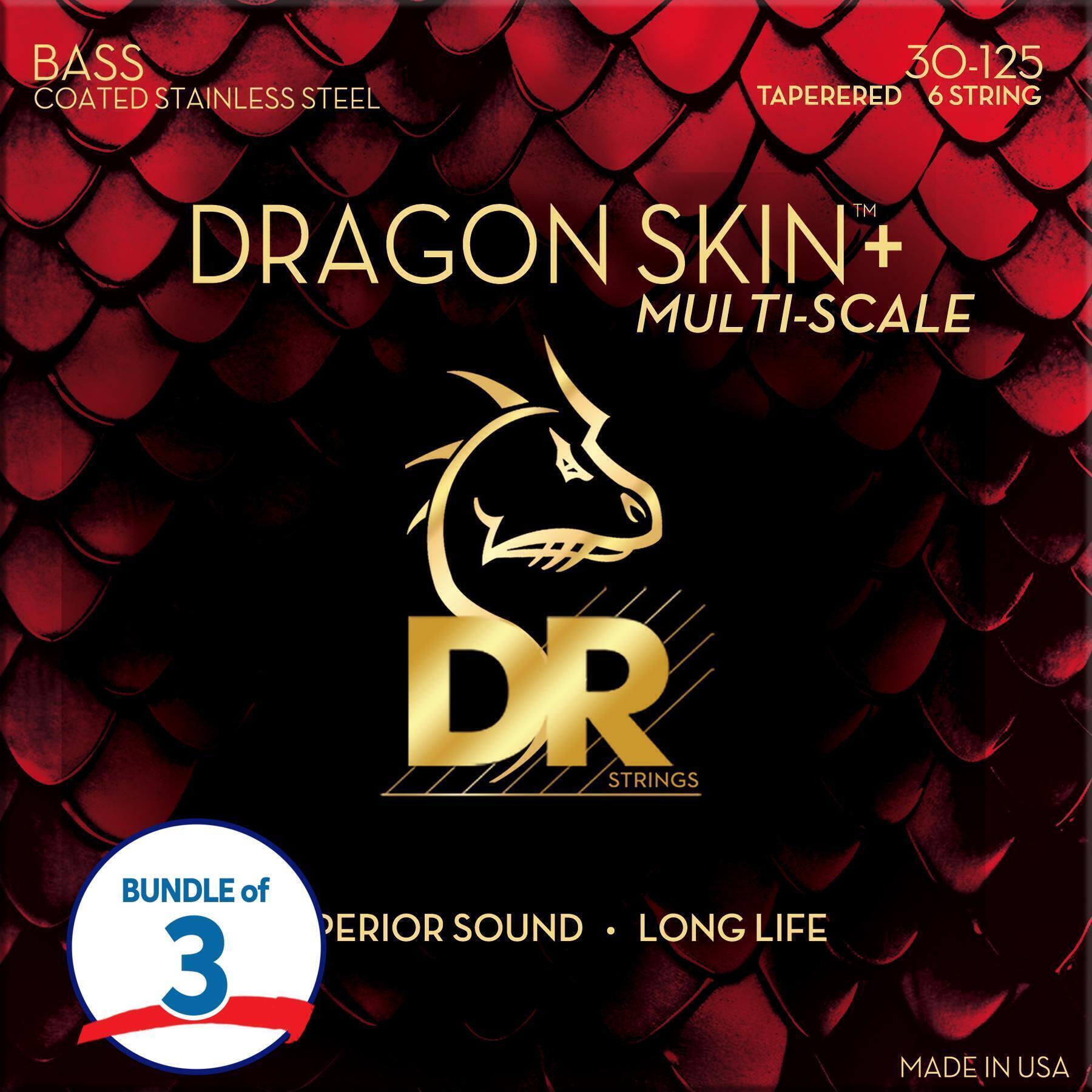 DR Strings Dragon Skin+ Coated Tapered Multi-scale 6-string Bass Guitar ...