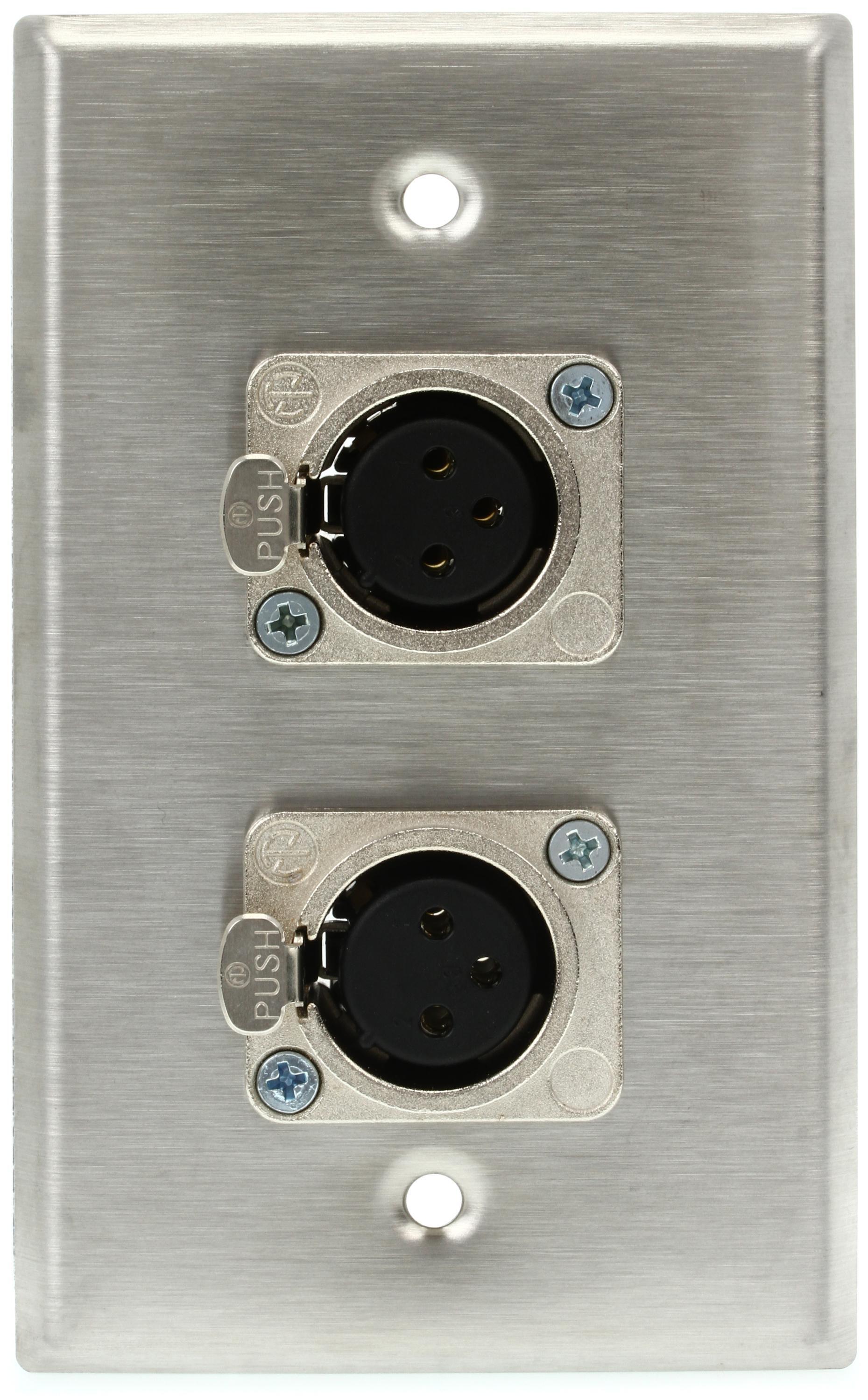 Pro Co WP1013 Single Gang Stainless Steel Wall Plate with 2 XLR Female ...