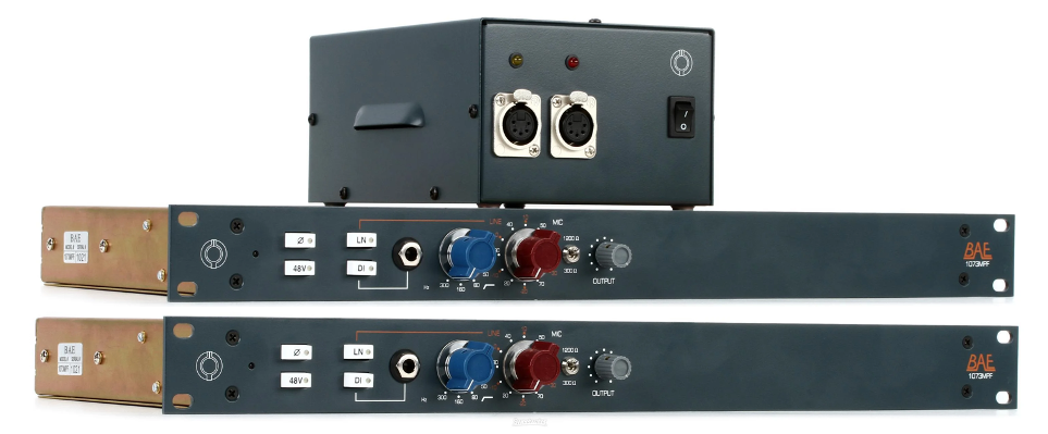 BAE 1073MPF Dual Rackmount Microphone Preamp Bundle | Sweetwater
