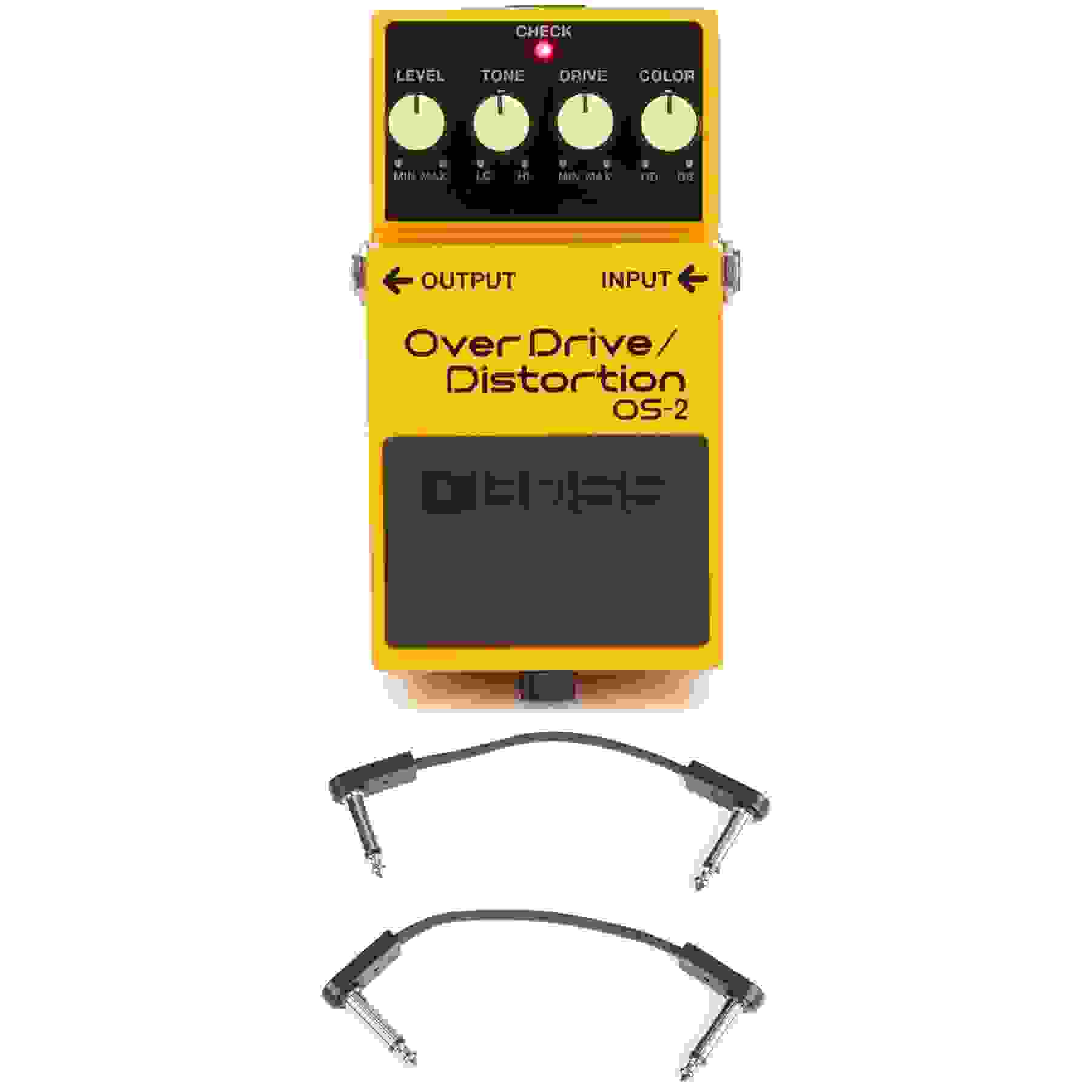 Boss OS-2 Overdrive / Distortion Pedal with EBS Patch Cables | Sweetwater