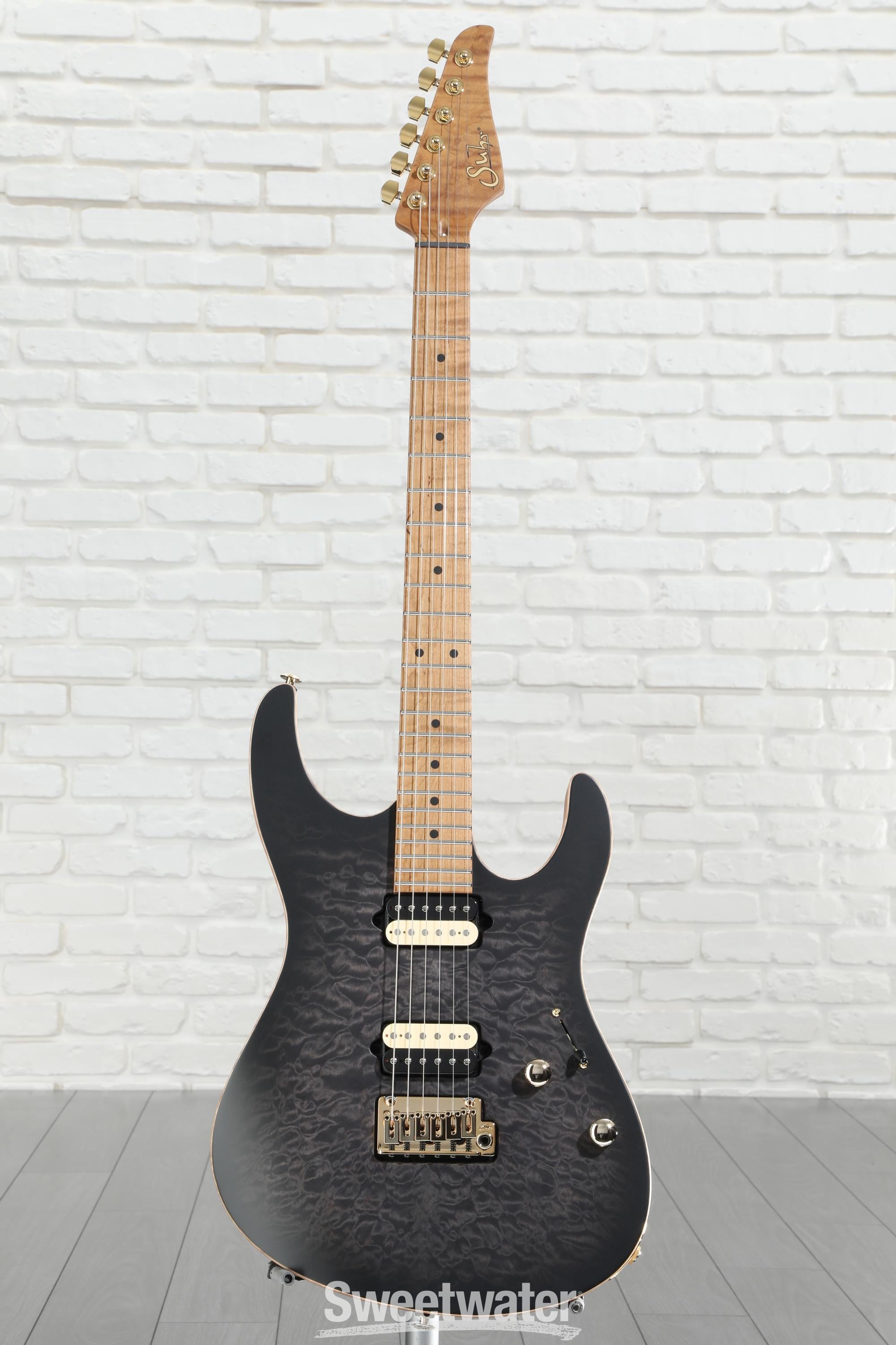 Suhr Modern Custom Electric Guitar - Satin Trans Black Burst | Sweetwater
