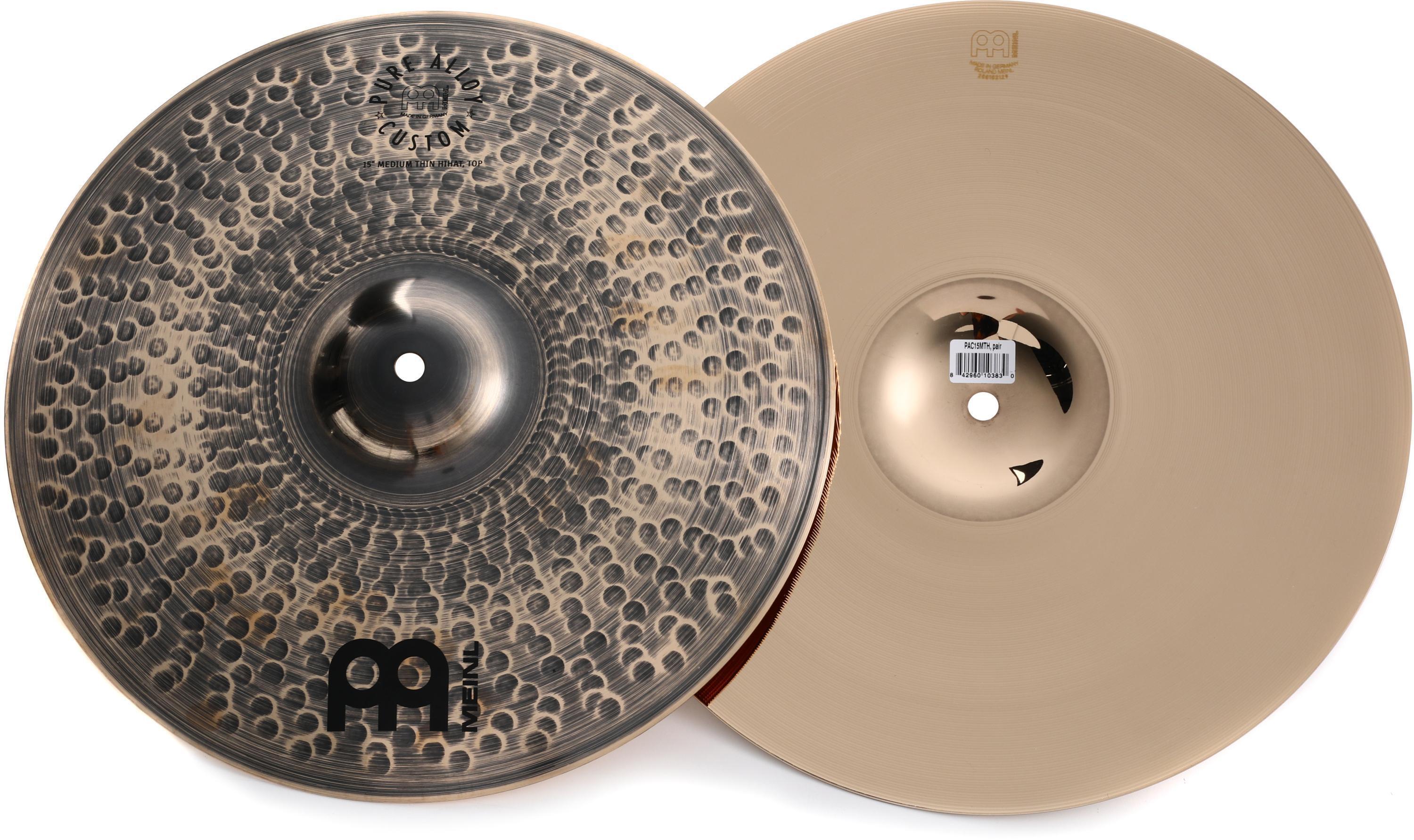 Meinl Cymbals 15 inch Pure Alloy Custom Medium Thin Hi-hat Cymbals ...