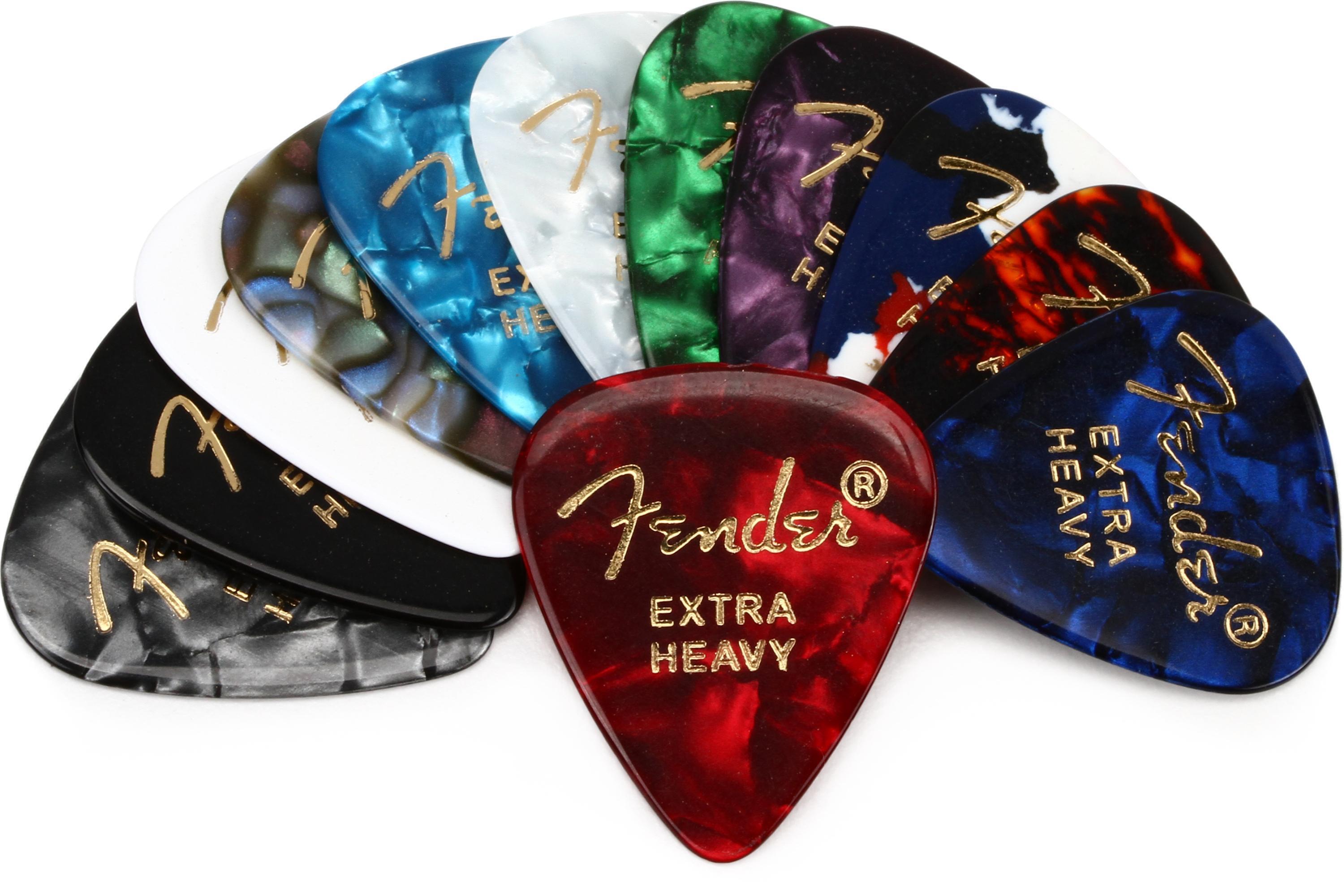 Fender 351 Celluloid Guitar Pick Medley - Extra Heavy (12-pack ...