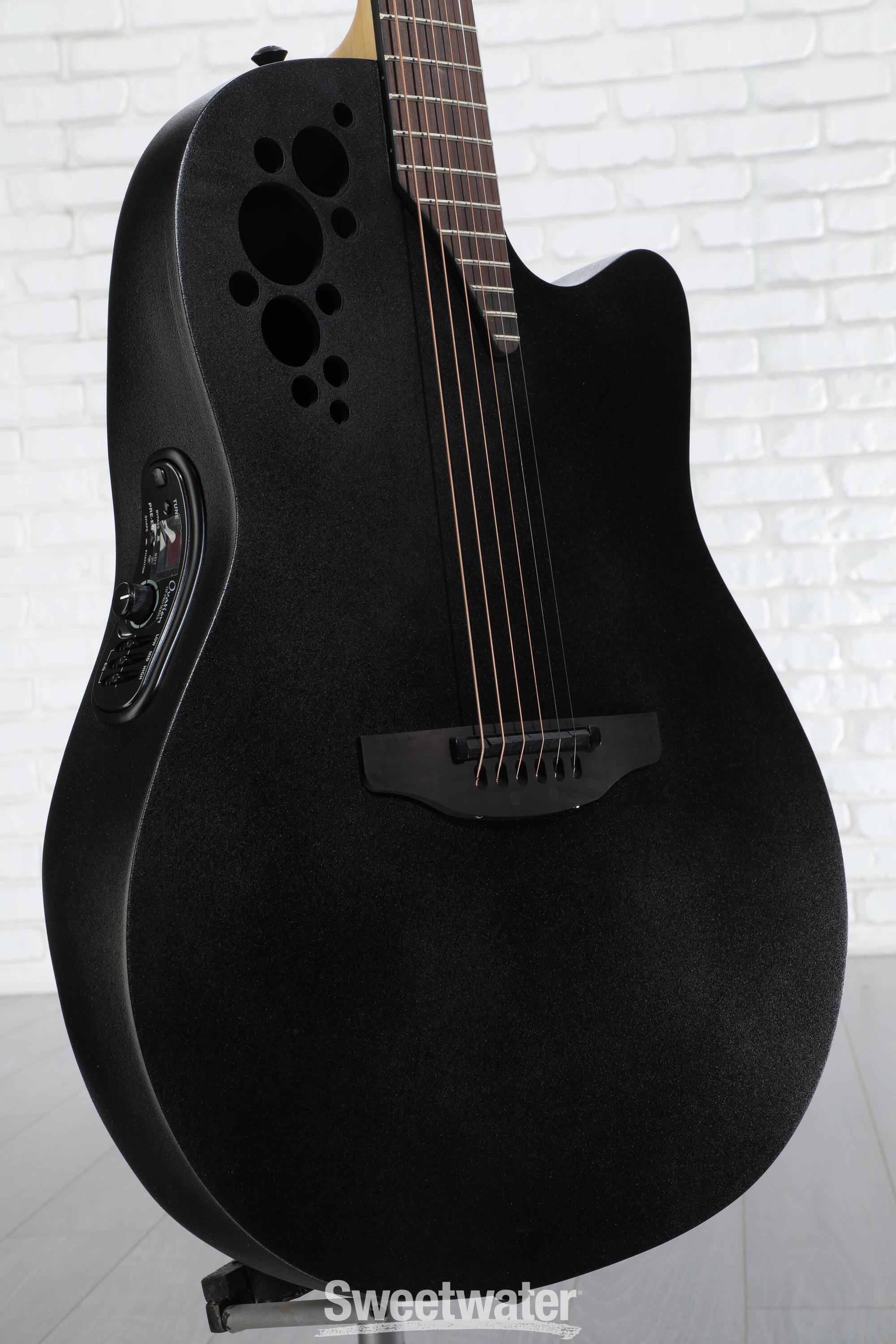 Ovation Mod TX Mid Acoustic-Electric Guitar - Black Textured | Sweetwater