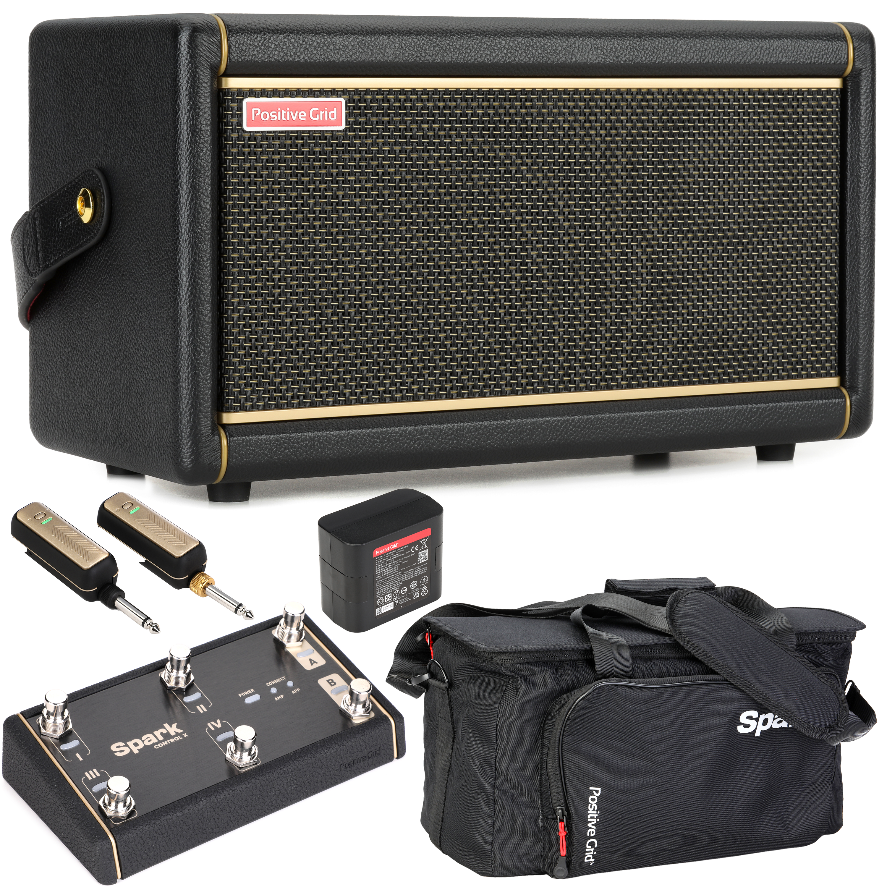 Positive Grid Spark 2 50-watt 2 x 4-inch Combo Amp Gig Bundle - Black ...
