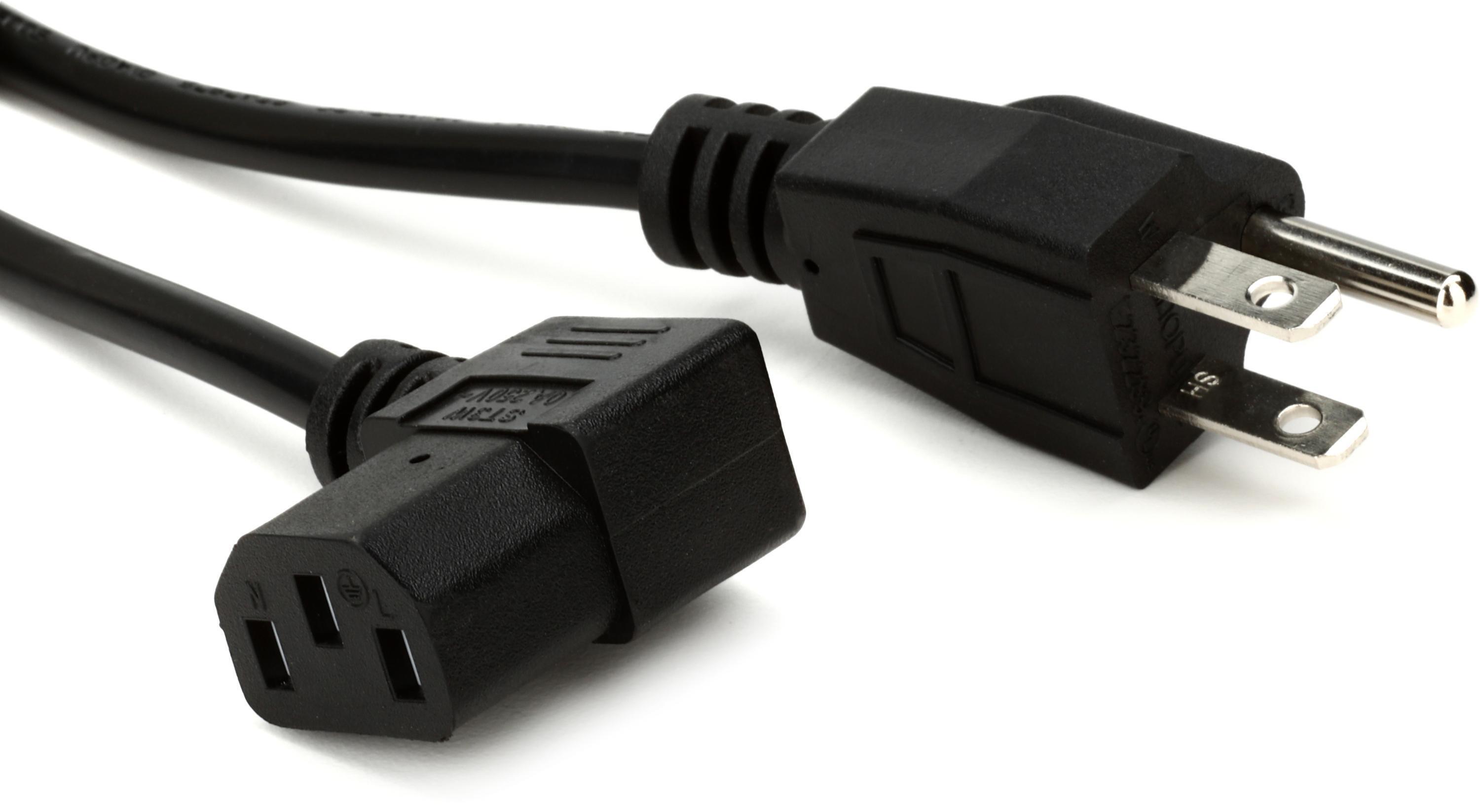Hosa Right-angle IEC C13 Power Cord - 8 feet | Sweetwater