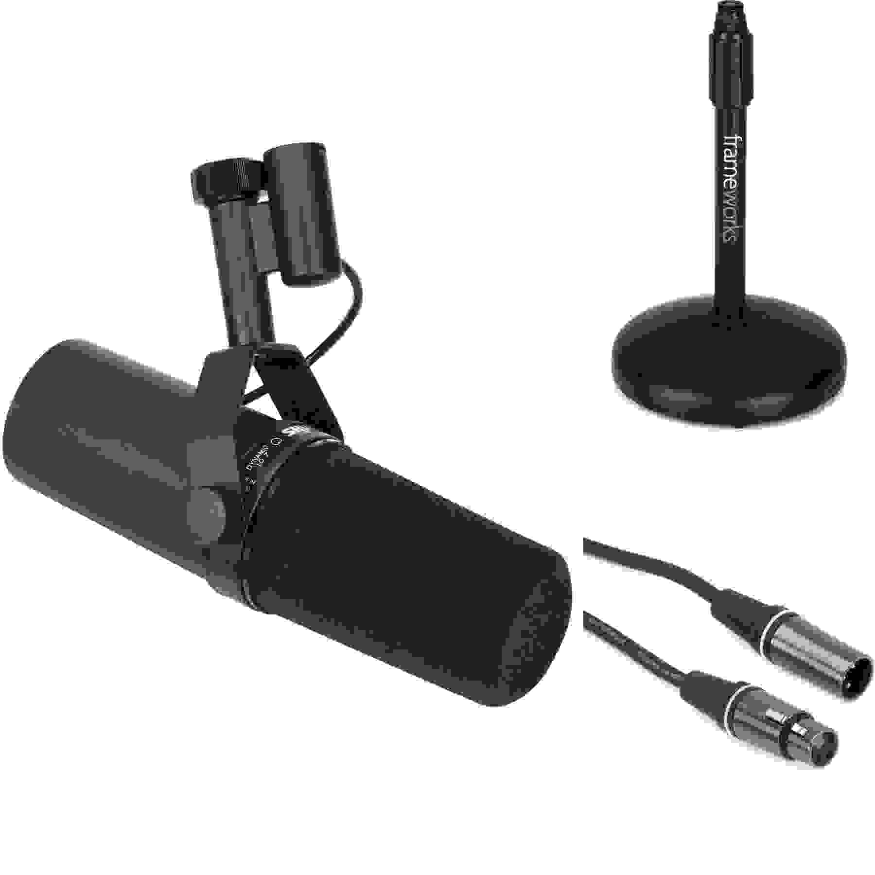 Shure SM7B Cardioid Dynamic Microphone with Desk Stand Kit | Sweetwater