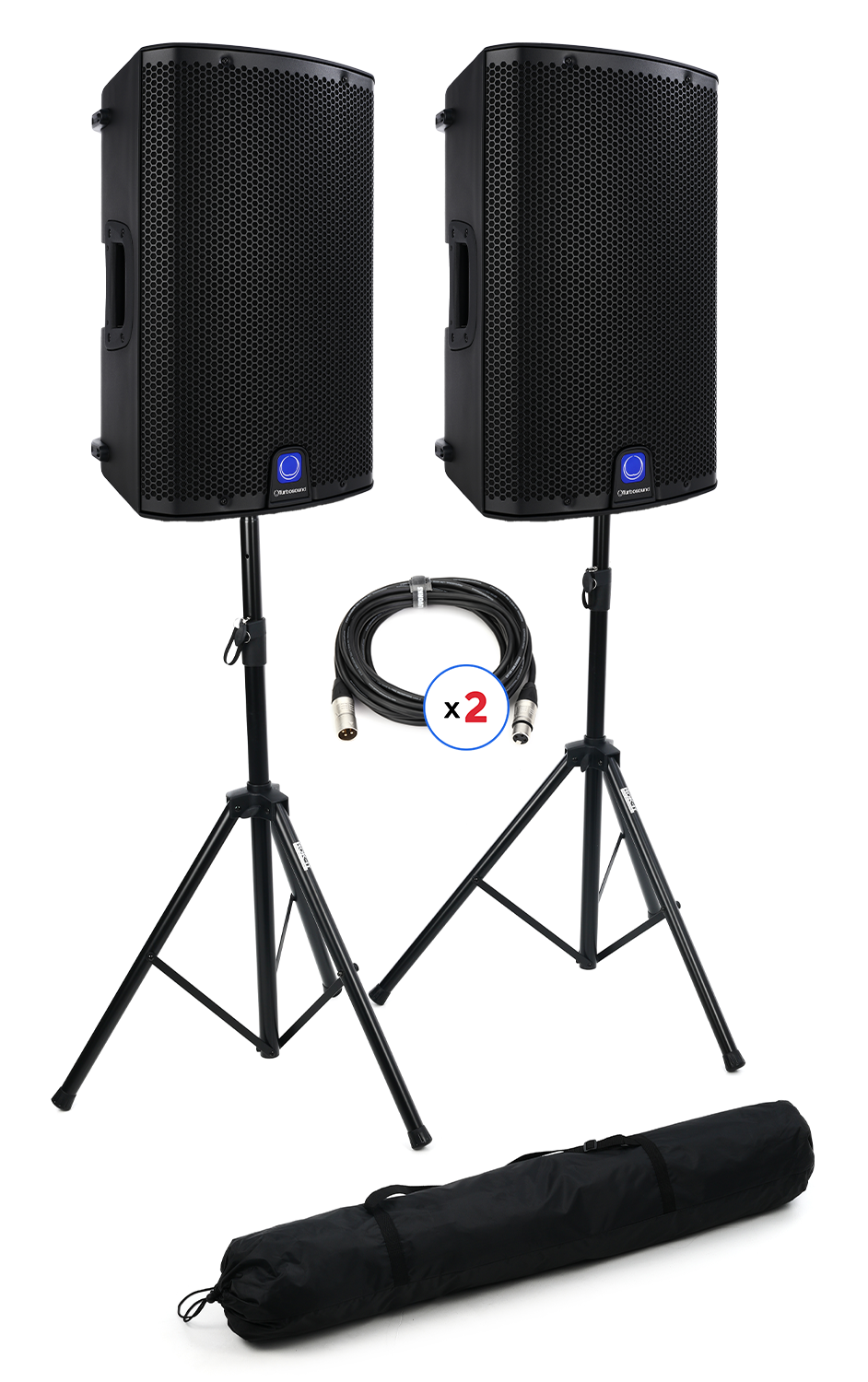 Turbosound iQ10 2500W 10 inch Powered Speaker (Pair) Stand Bundle ...