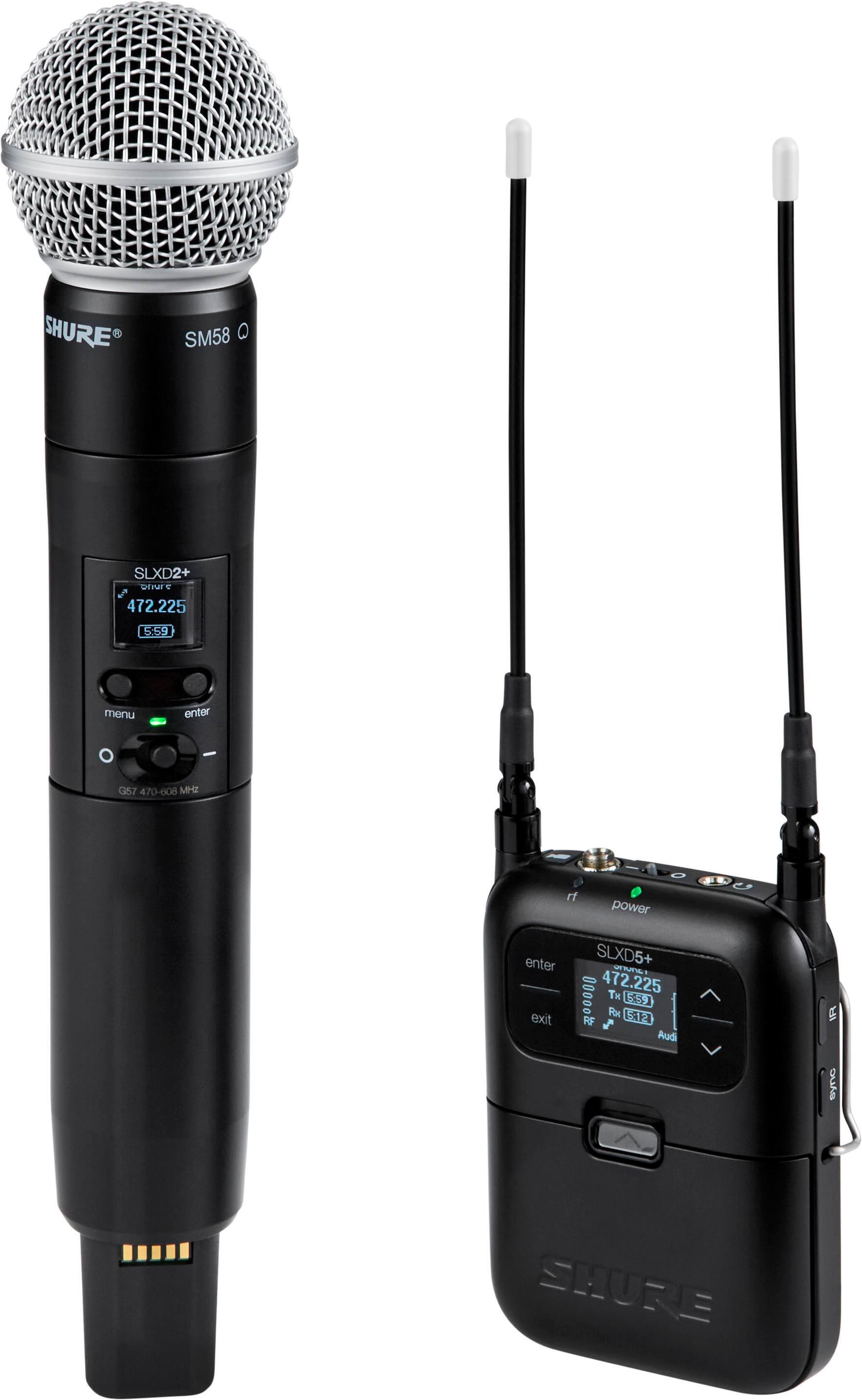 Shure SLXD25+/SM58 Digital Wireless Handheld System - G57 Band | Sweetwater