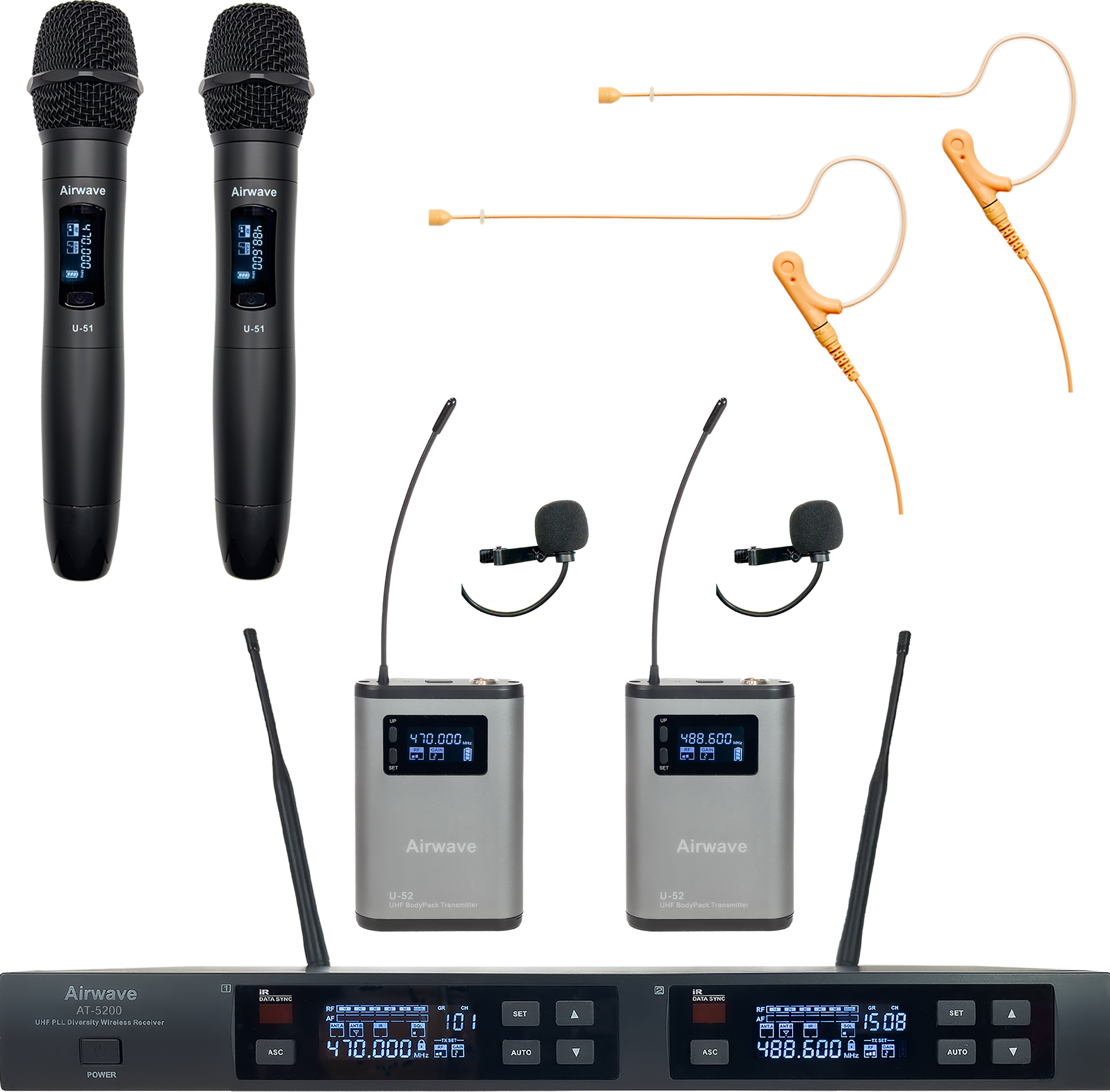 Airwave Technologies AT-5200RP 2-channel Wireless Microphone System ...