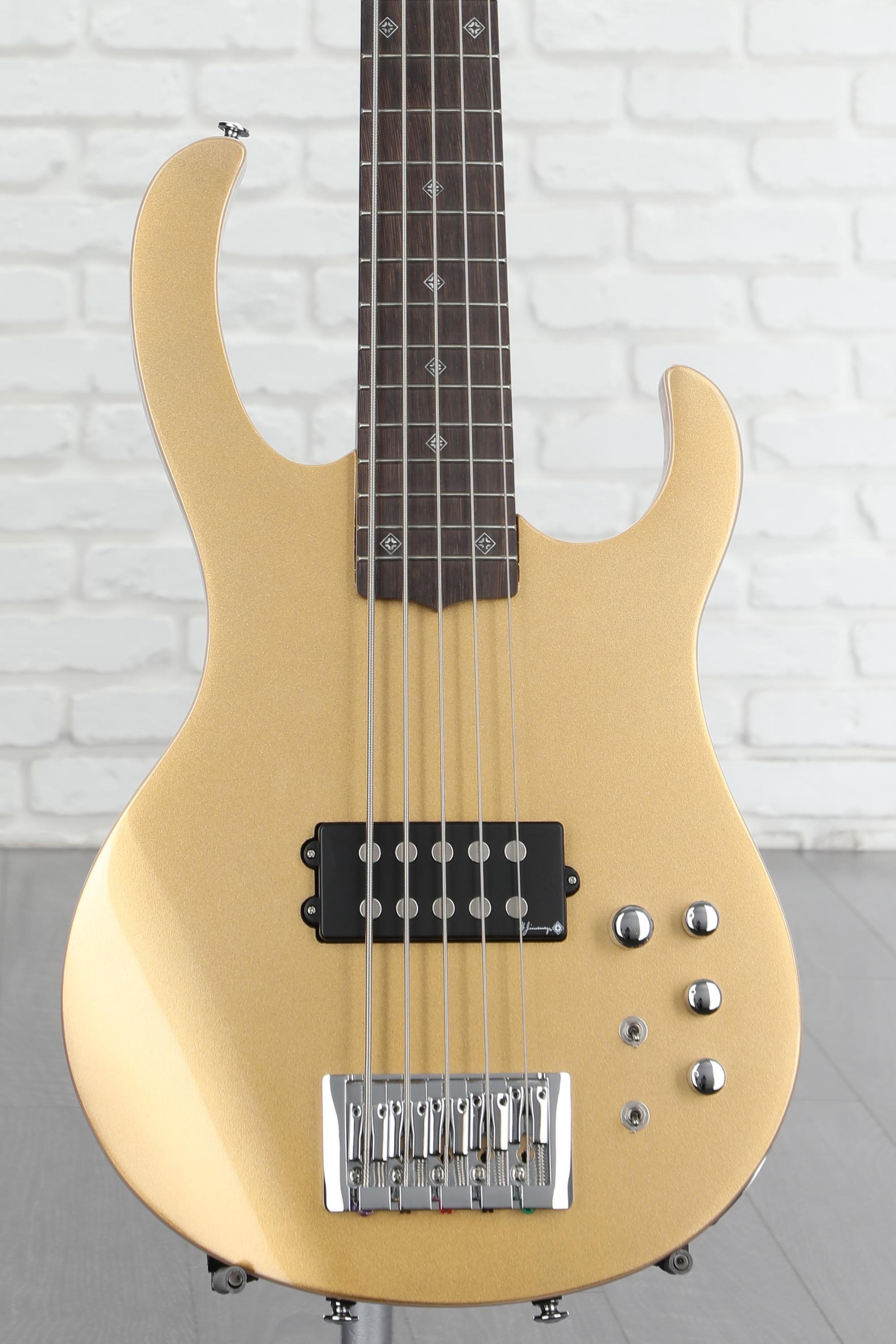 H. Jimenez LBS5 5-string Electric Bass Guitar - Gold Sparkle | Sweetwater