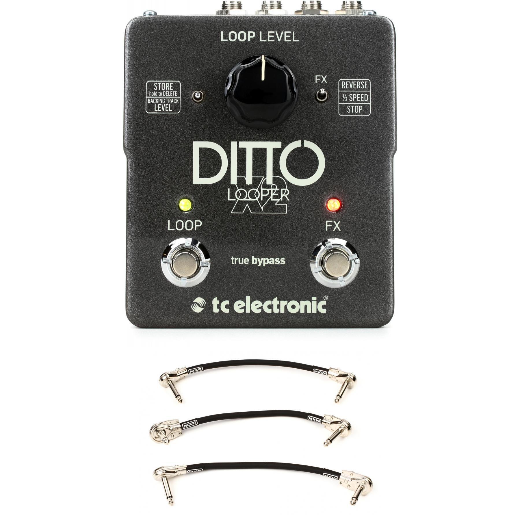 TC Electronic Ditto X2 Looper Pedal with 3 Patch Cables | Sweetwater