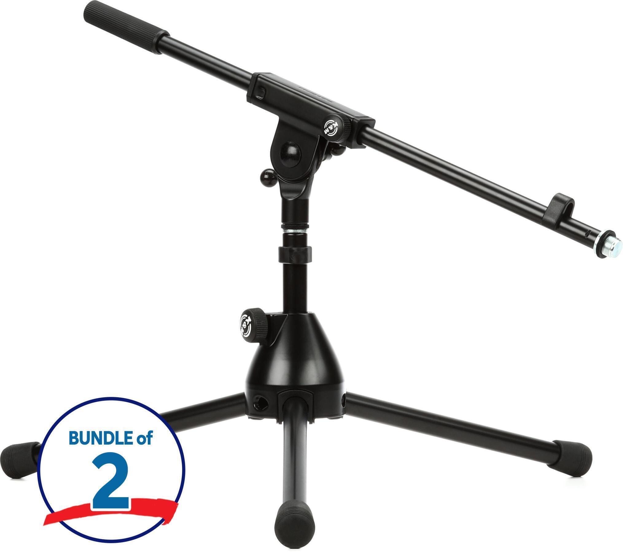 K&M 25910 Extra Low Microphone Stand (2 Pack) - Black | Sweetwater