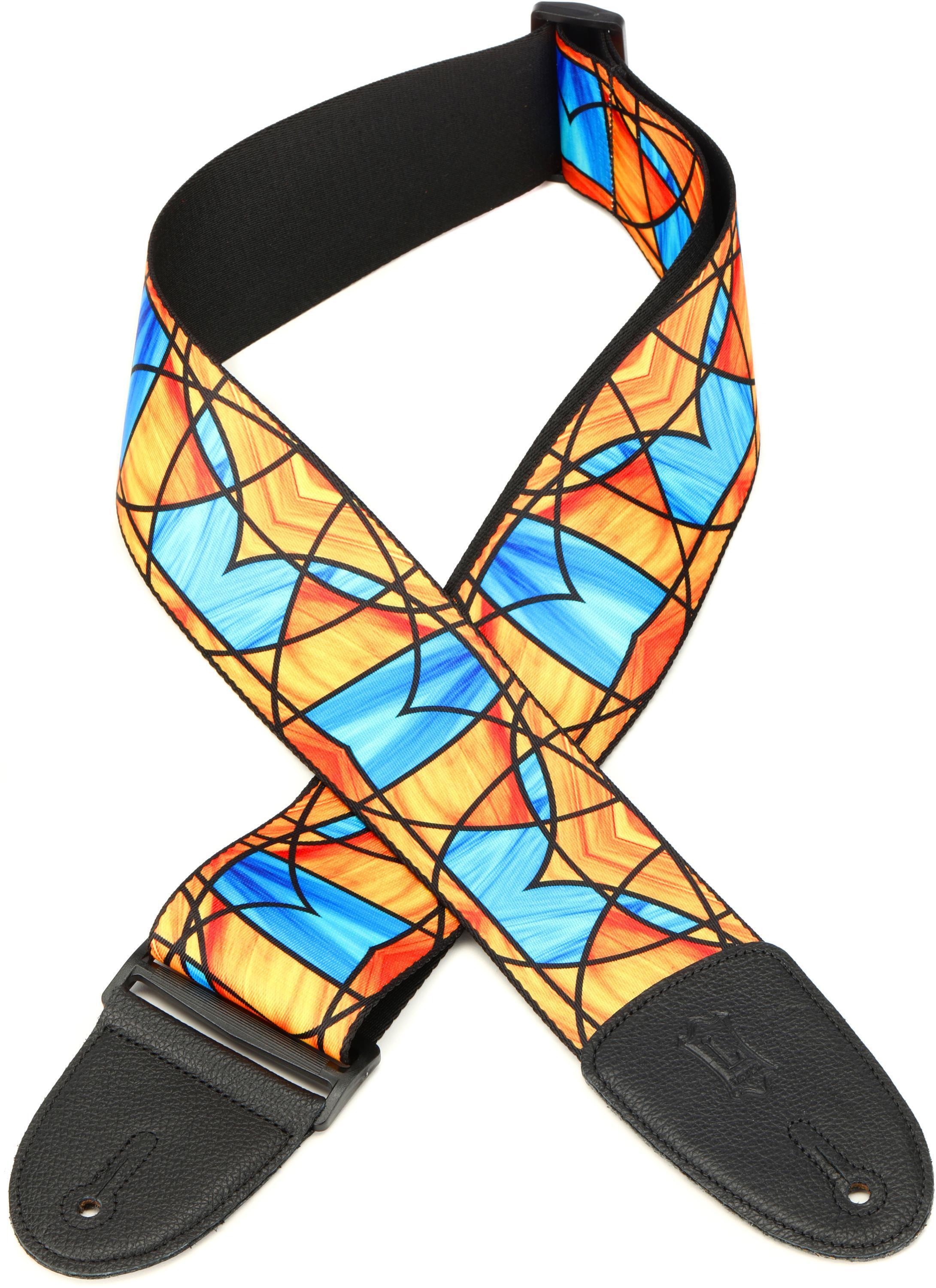 Levy's Stained Glass Guitar Strap - Orange And Blue | Sweetwater