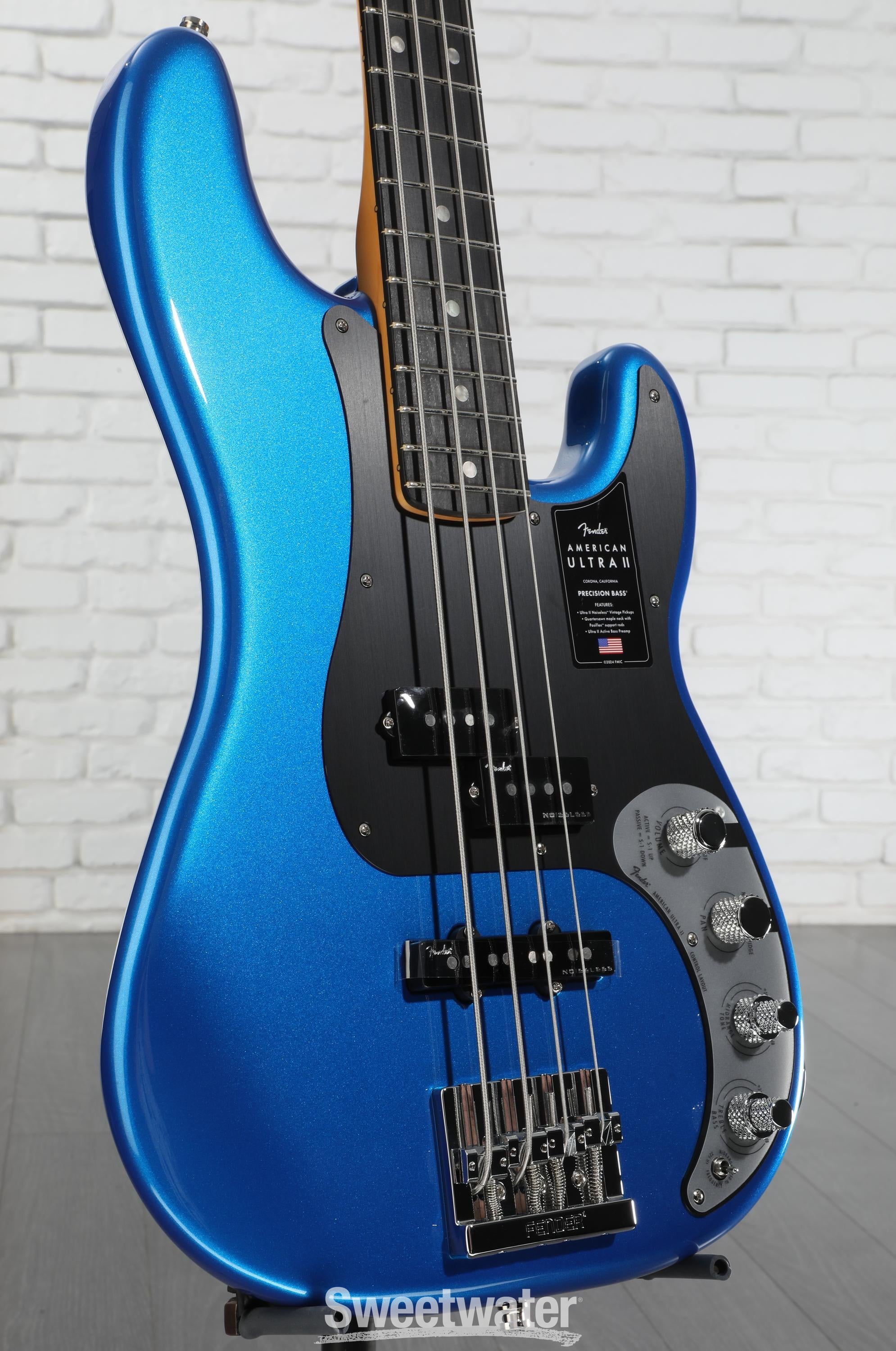 Fender American Ultra II Precision Bass - Noble Blue | Sweetwater