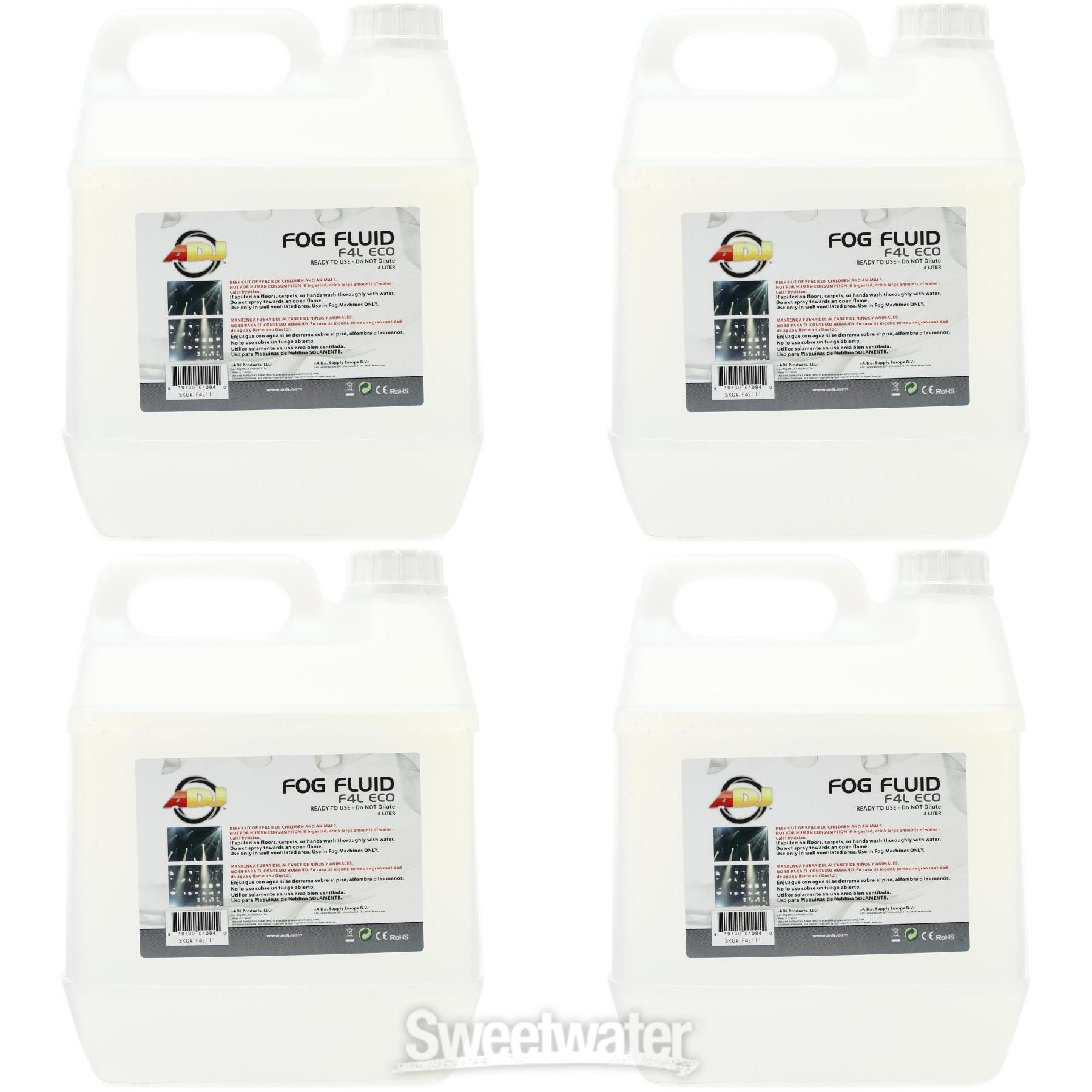 ADJ F4L ECO Water-based Fog Fluid - 4 Gallon Bundle | Sweetwater