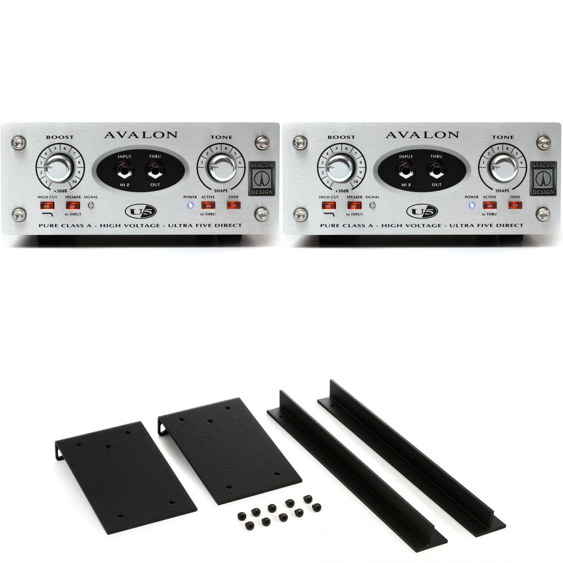 Avalon U5 Class A Active Instrument DI/Preamp (Pair) with Rackmount Kit ...
