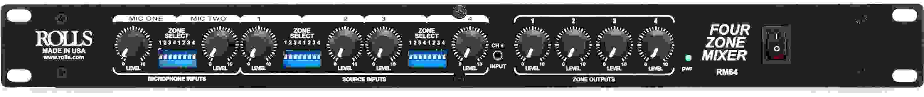 Rolls RM64 Four Zone Mixer | Sweetwater