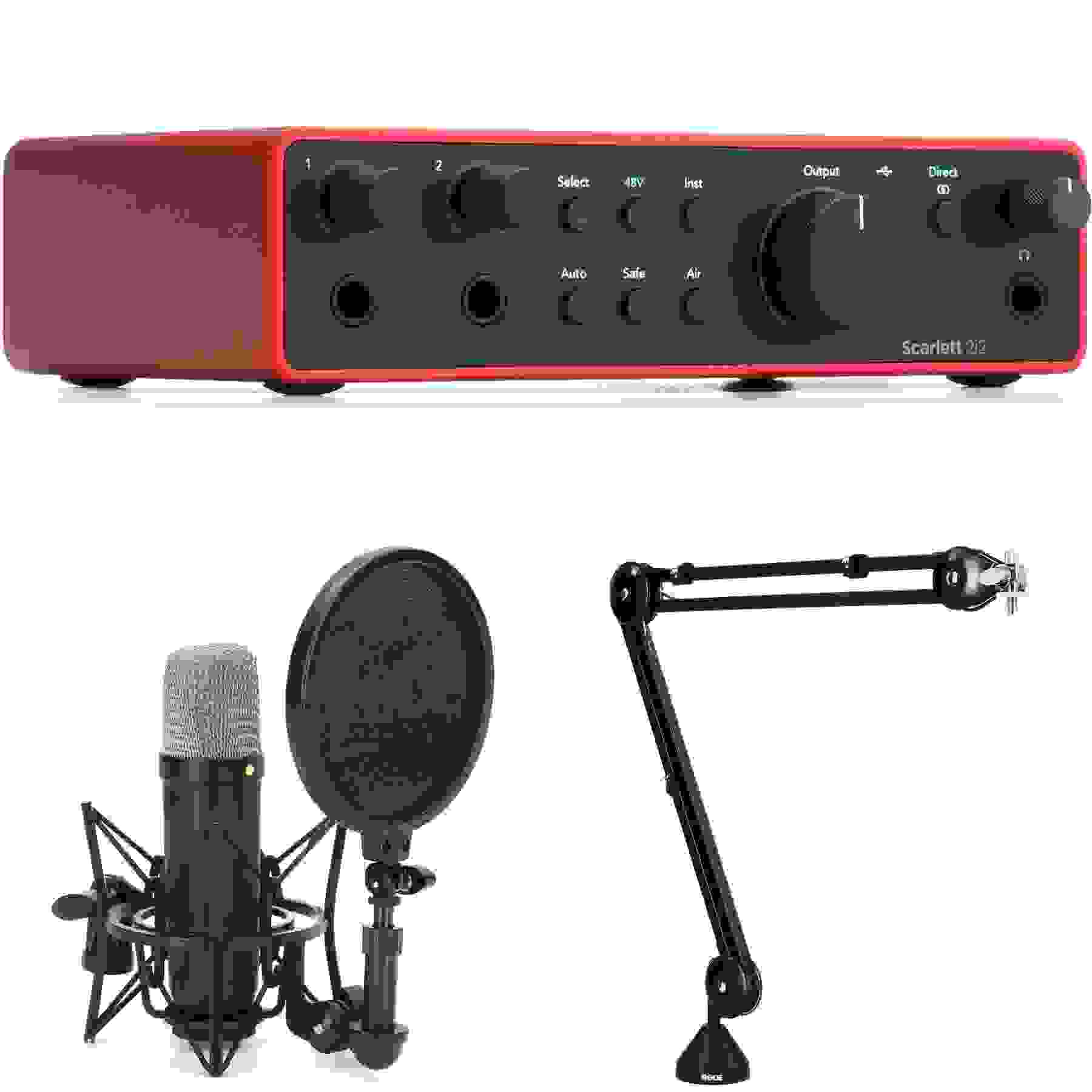 Focusrite Scarlett 2i2 4th Gen USB Audio Interface with NT1 Condenser ...
