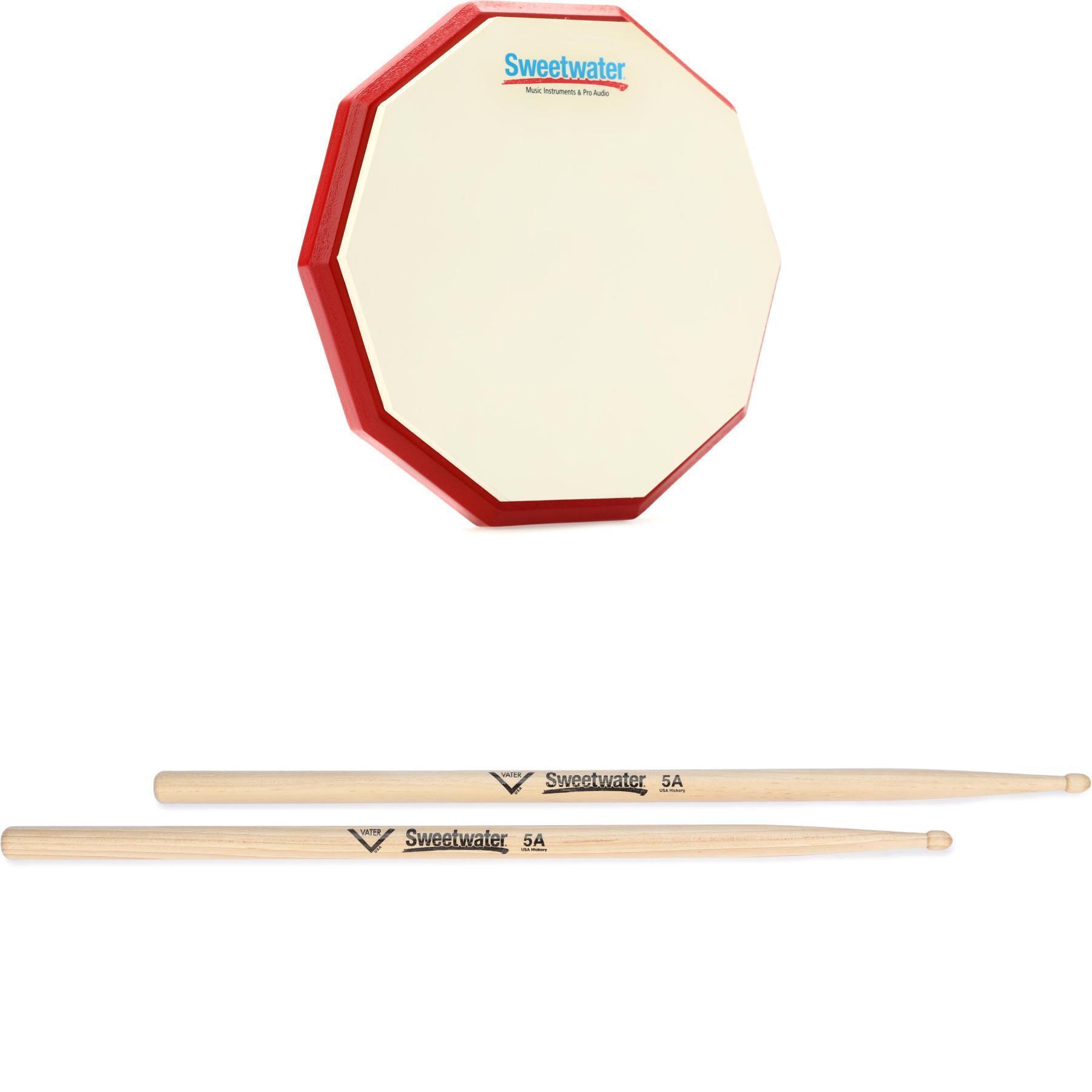 Sweetwater Mountable Practice Pad and Hickory Drumsticks - 6-inch