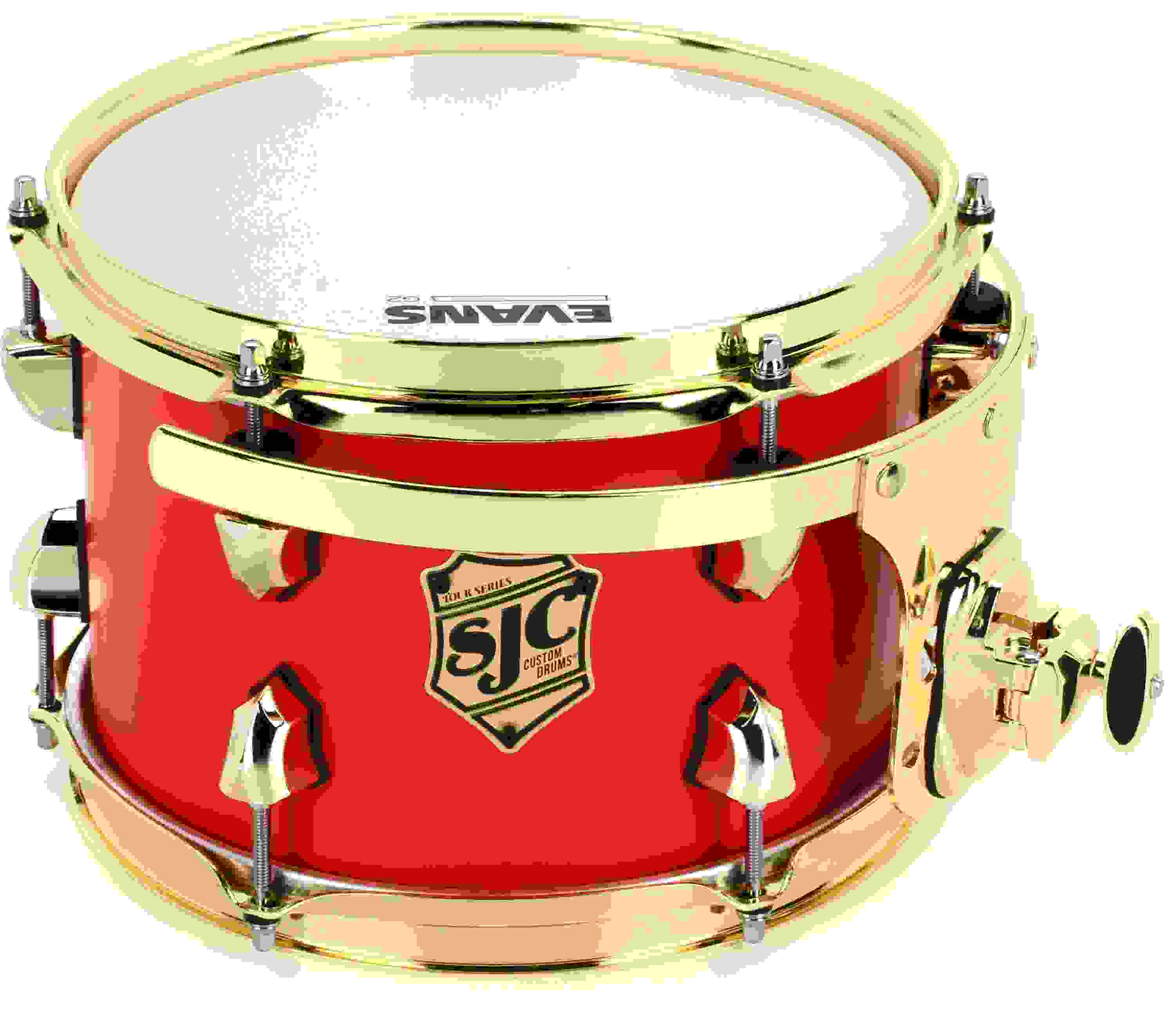 SJC Custom Drums Tour Series Rack Tom - 7-inch x 10-inch, Ruby Lacquer ...