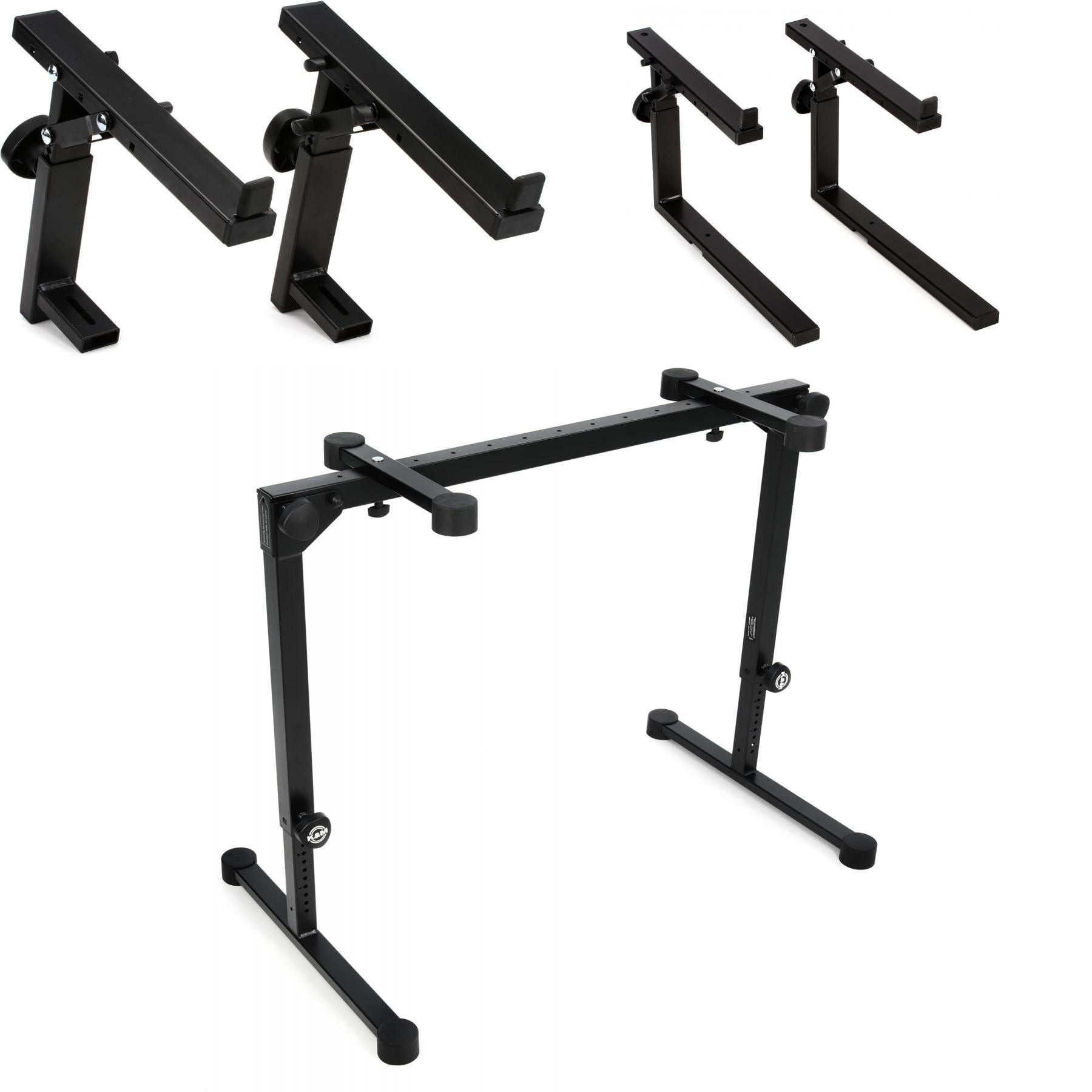 K&M 18820 Omega Pro Keyboard Stand 3 Tier Bundle - Black | Sweetwater