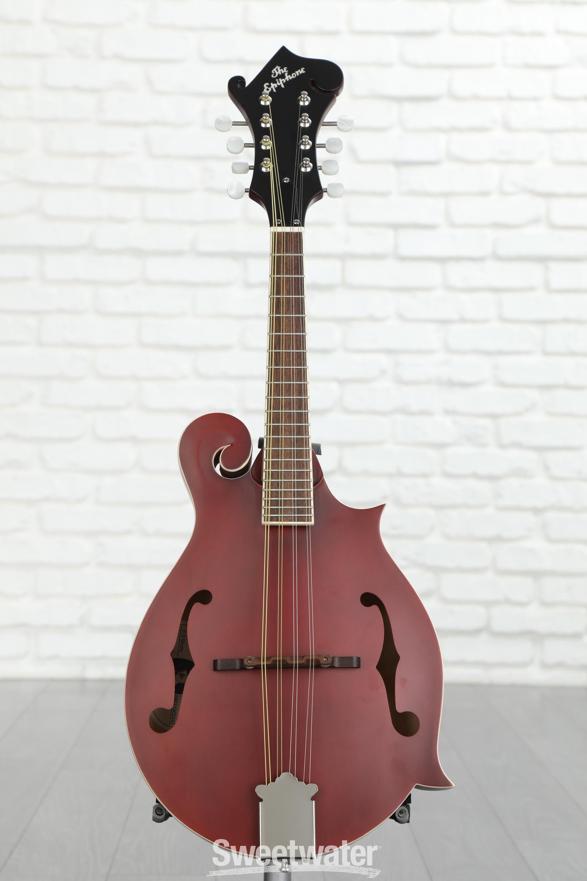 Epiphone F-5 Studio Acoustic Mandolin - Wine Red Satin | Sweetwater