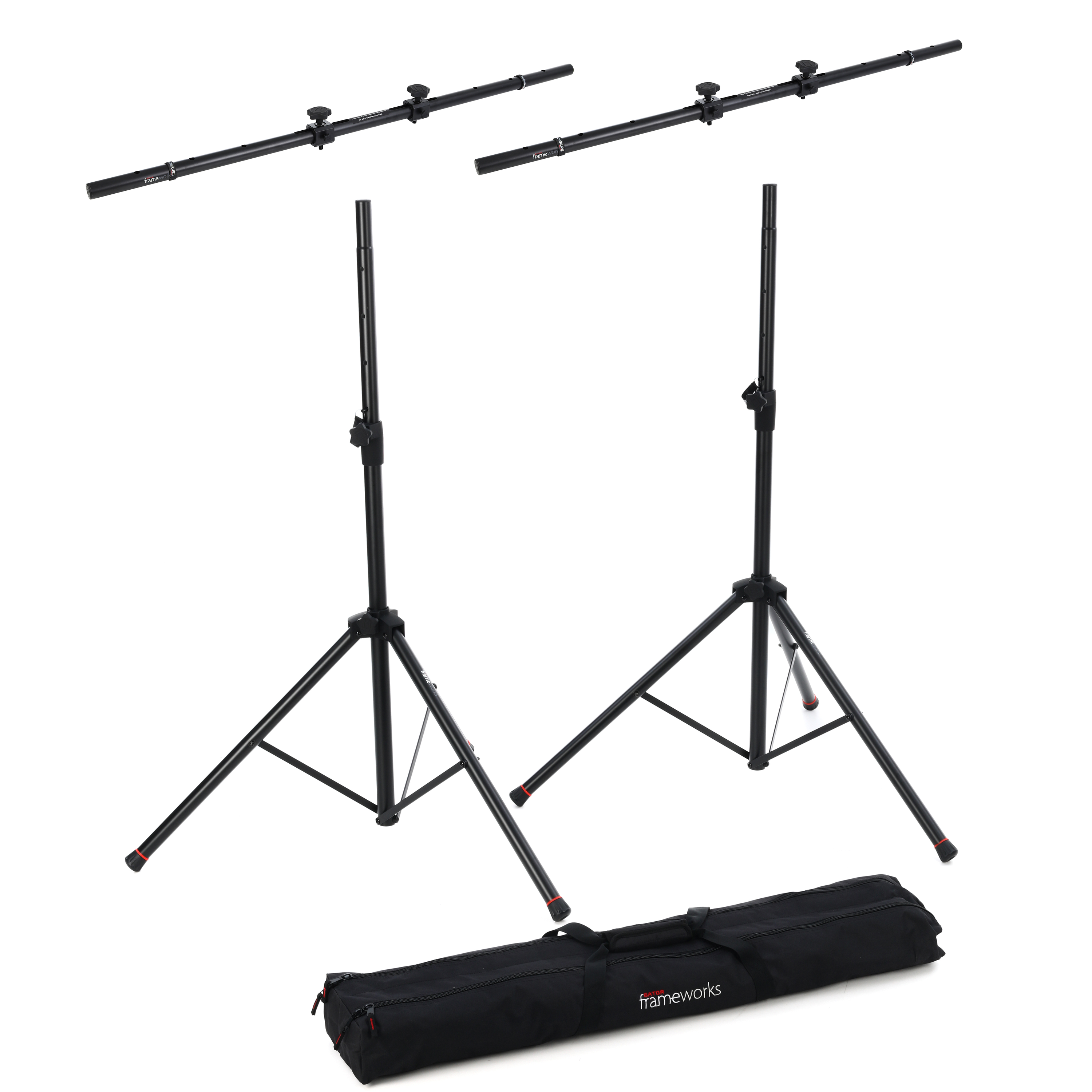 Gator Frameworks Standard Aluminum Speaker Stands with Carry Bag ...