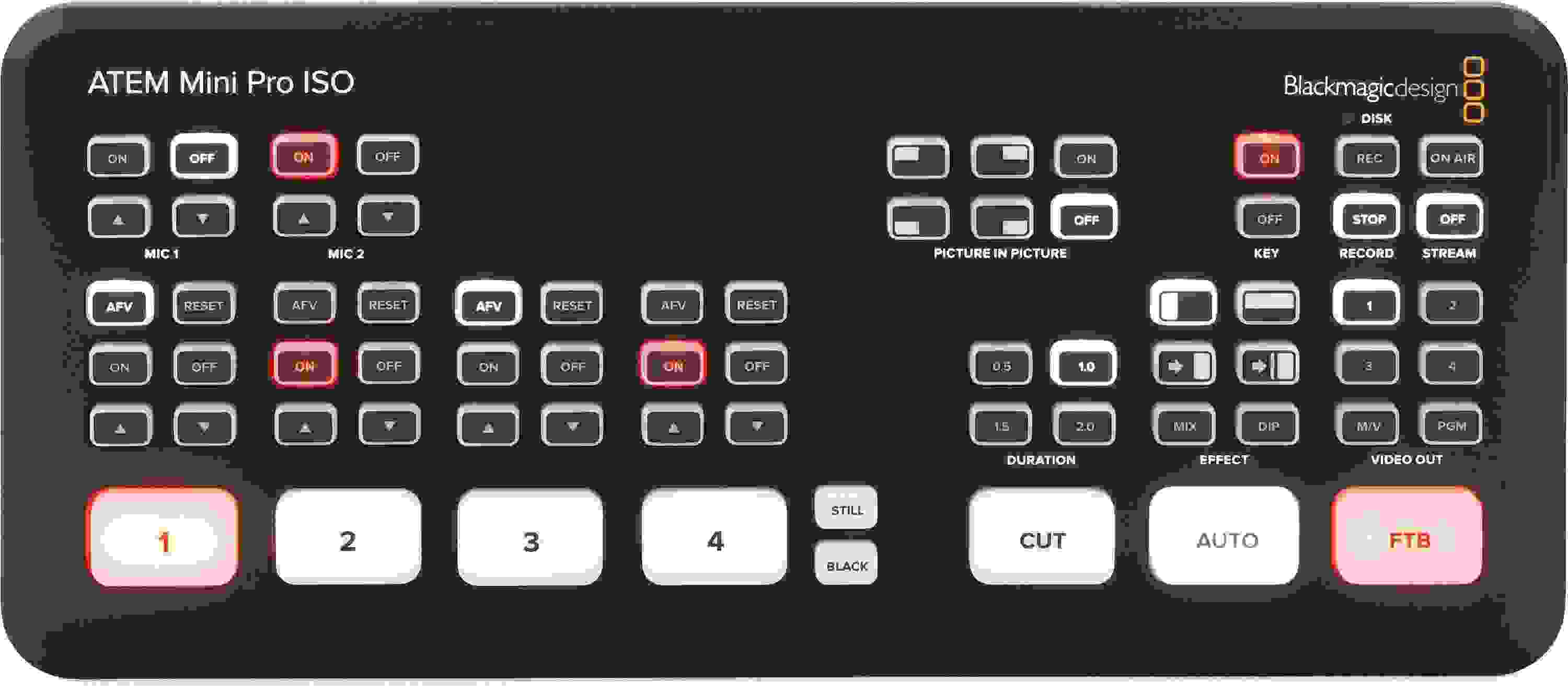 Blackmagic Design ATEM Mini Pro ISO HDMI Video Production Studio with 5 ...