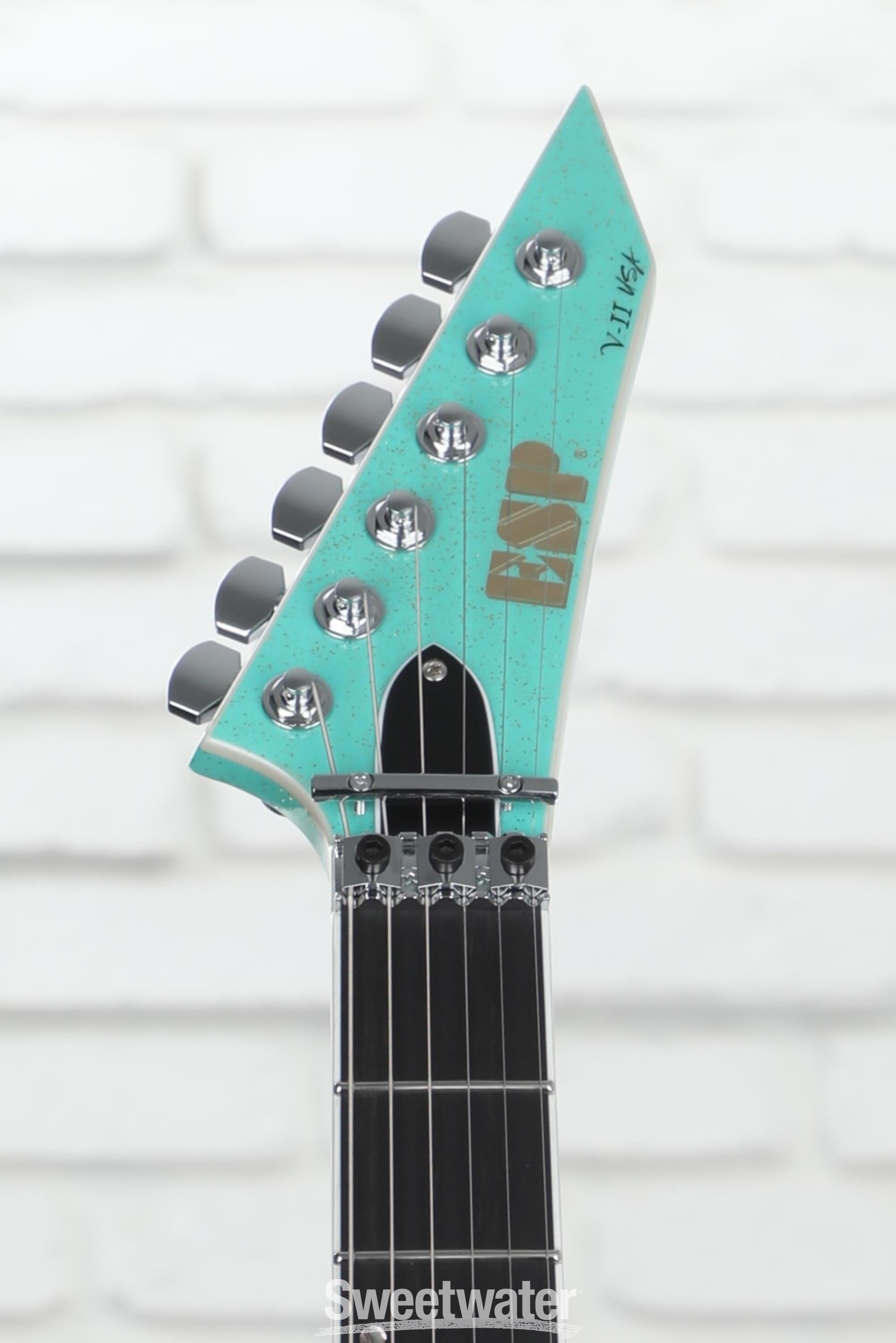 ESP USA V-II FR Electric Guitar - Midori Gold Sparkle | Sweetwater