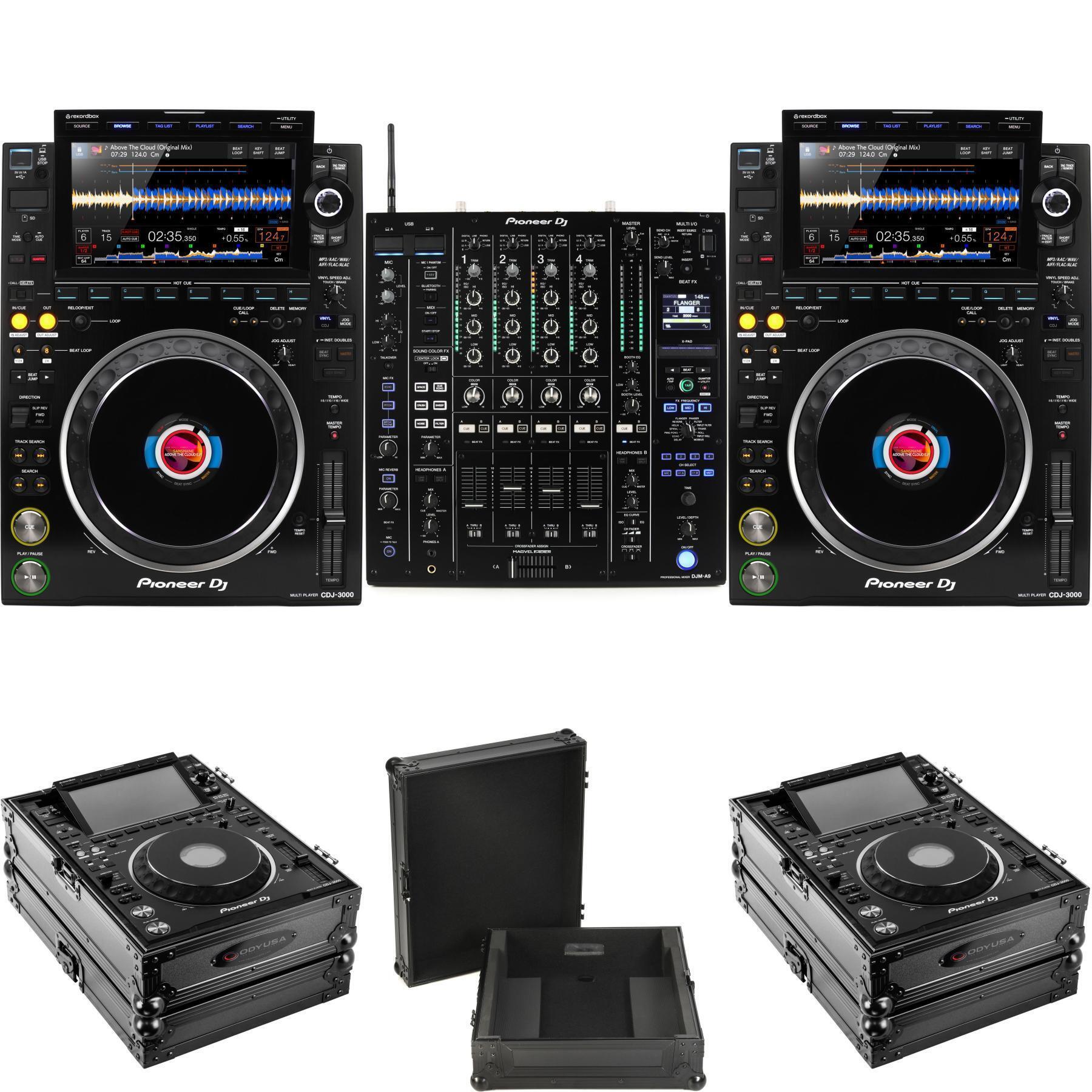 Pioneer DJ DJM-A9 4-channel DJ Mixer and CDJ-3000 Case Bundle | Sweetwater
