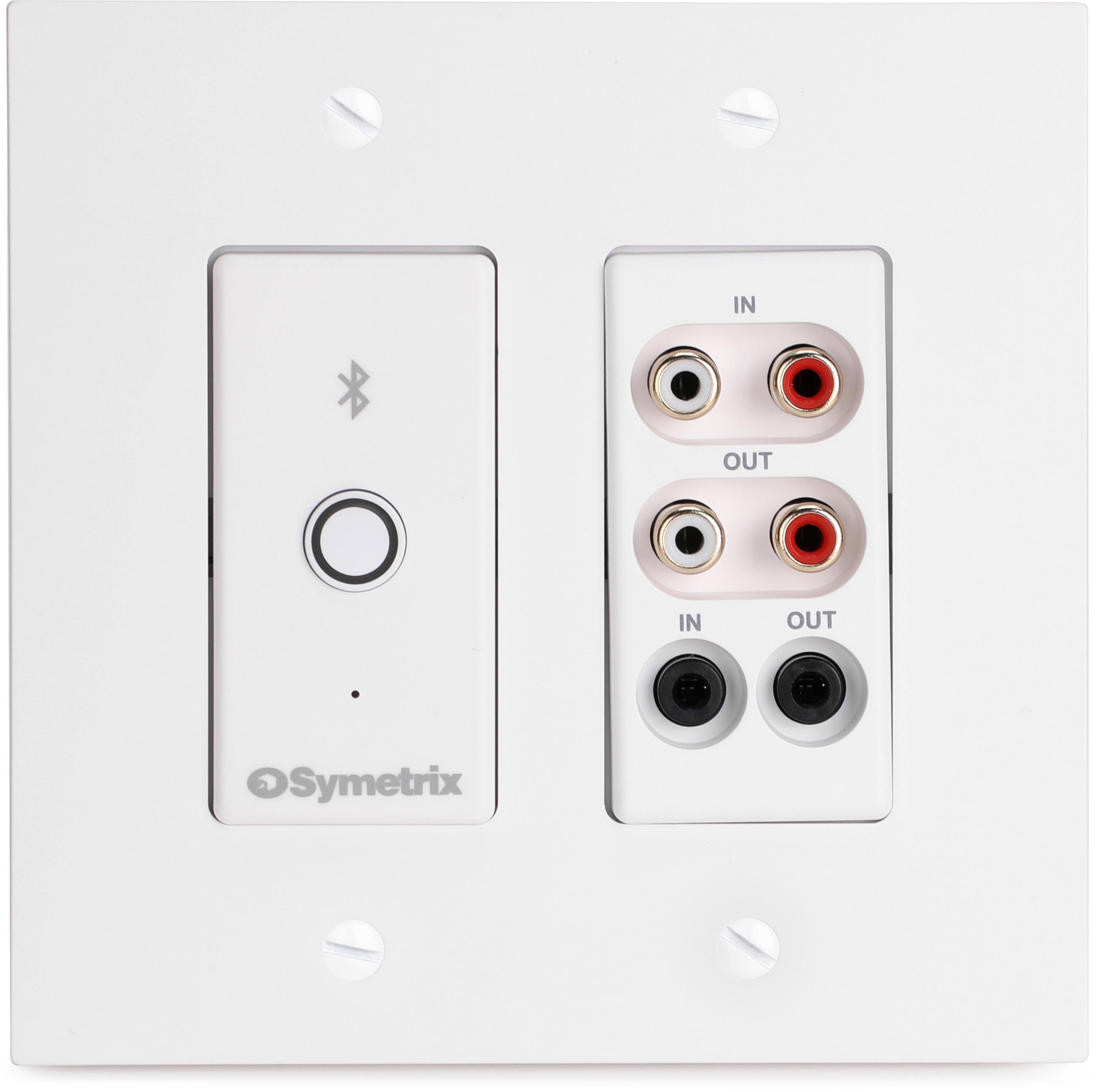 Symetrix xIO Bluetooth RCA-3.5 Wallplate - White | Sweetwater