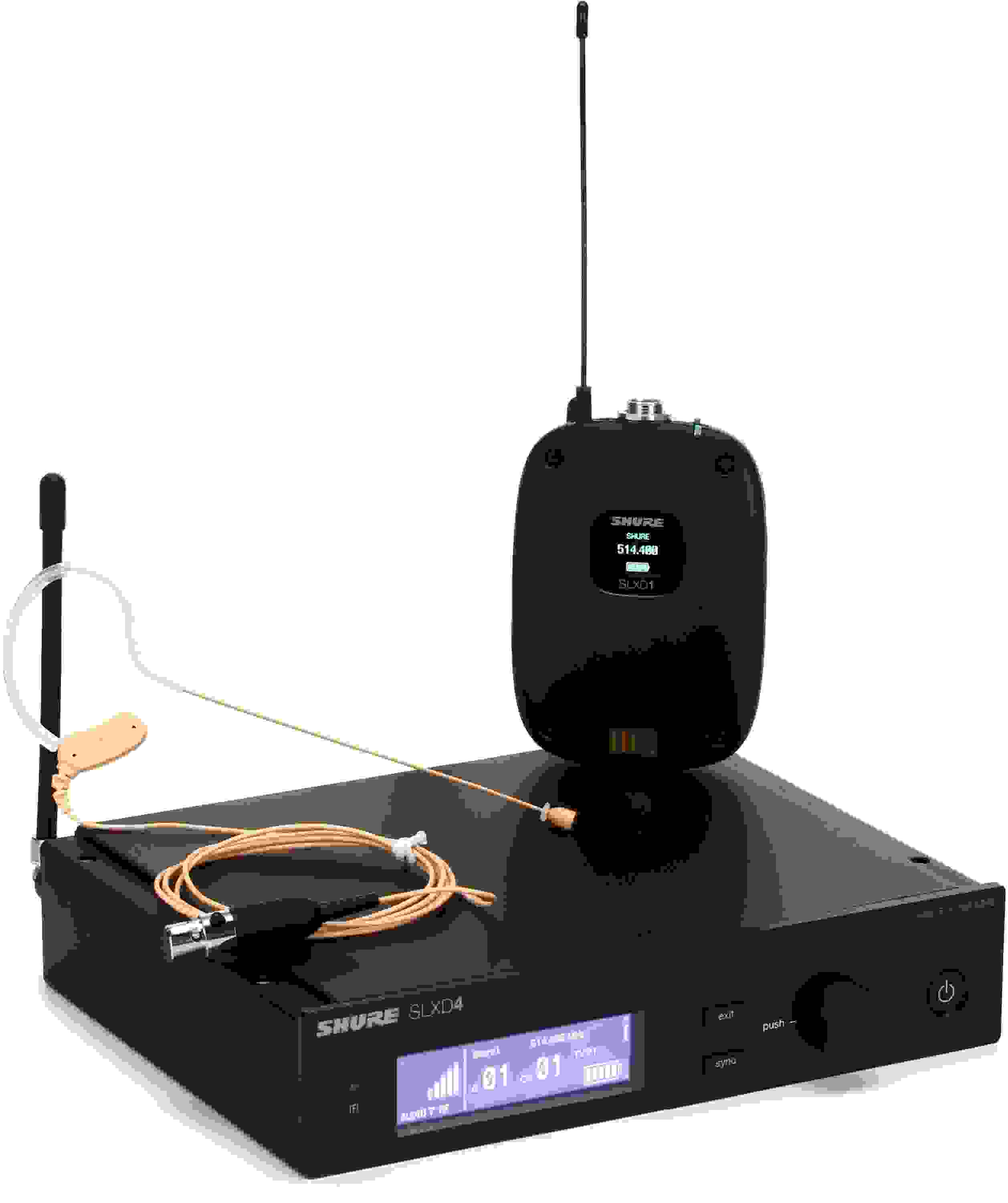 Shure SLXD14/153T Wireless Earset Microphone System - H55 Band | Sweetwater