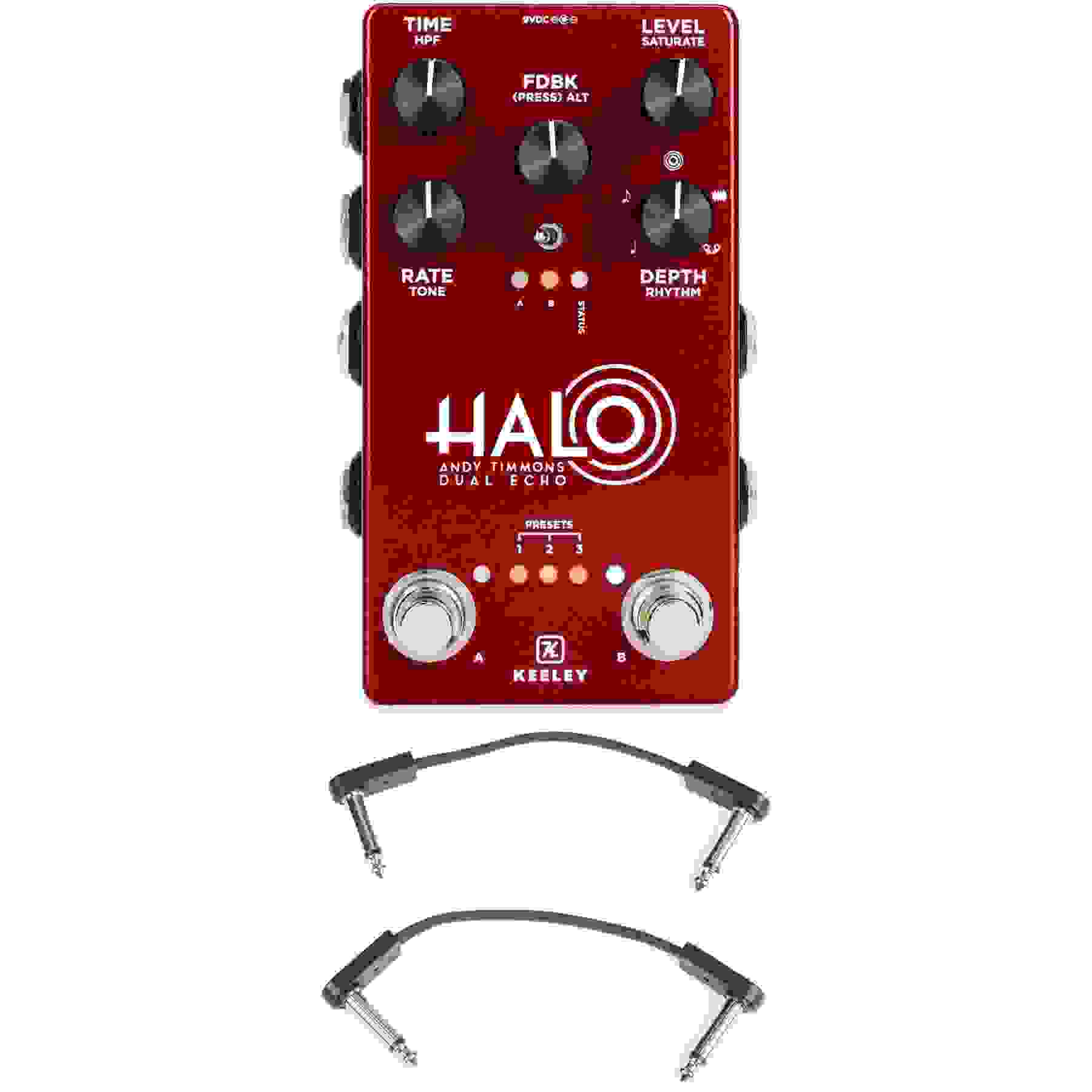Keeley Halo Andy Timmons Dual Echo Pedal with EBS Patch Cables - Andy ...