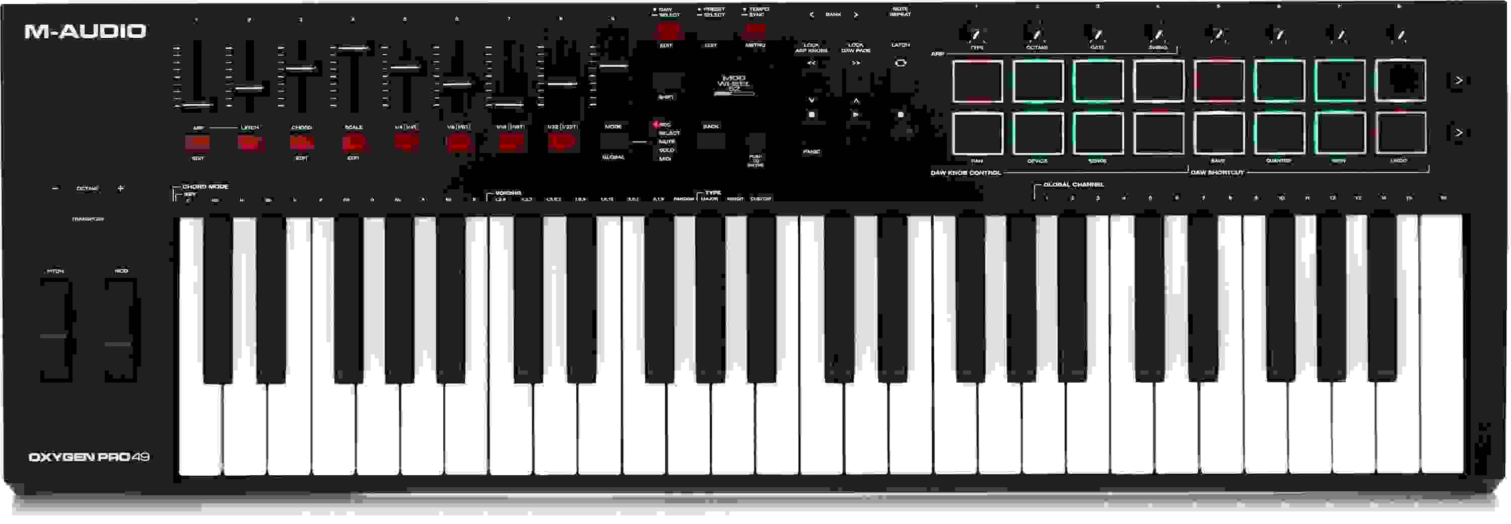 M-Audio 49-key MIDI Controller Keyboard with Aftertouch-sensitive Semi ...