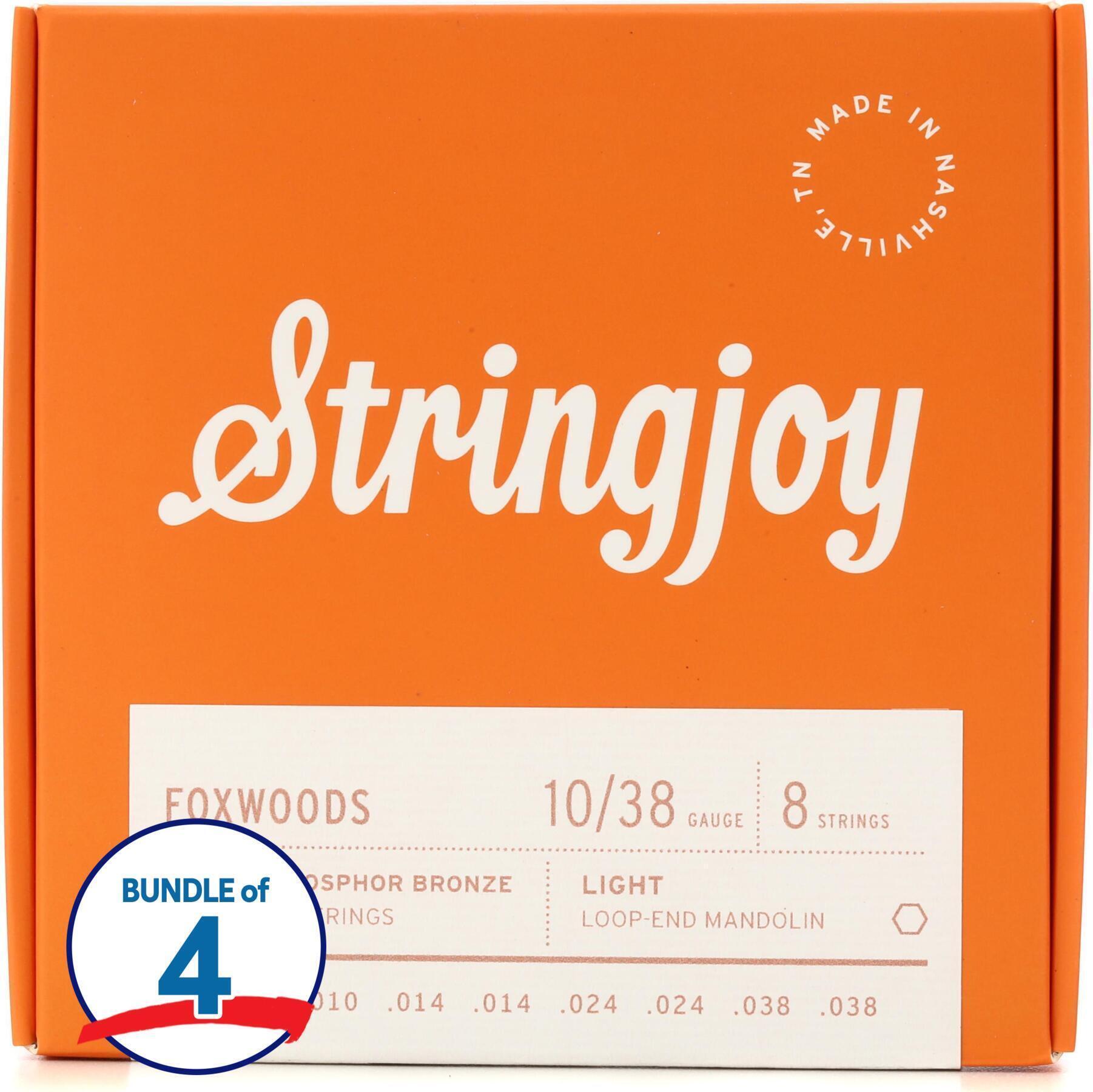Stringjoy Foxwoods Coated Phosphor Bronze Mandolin Strings (4 Pack) - .010 - .038 Light | Sweetwater