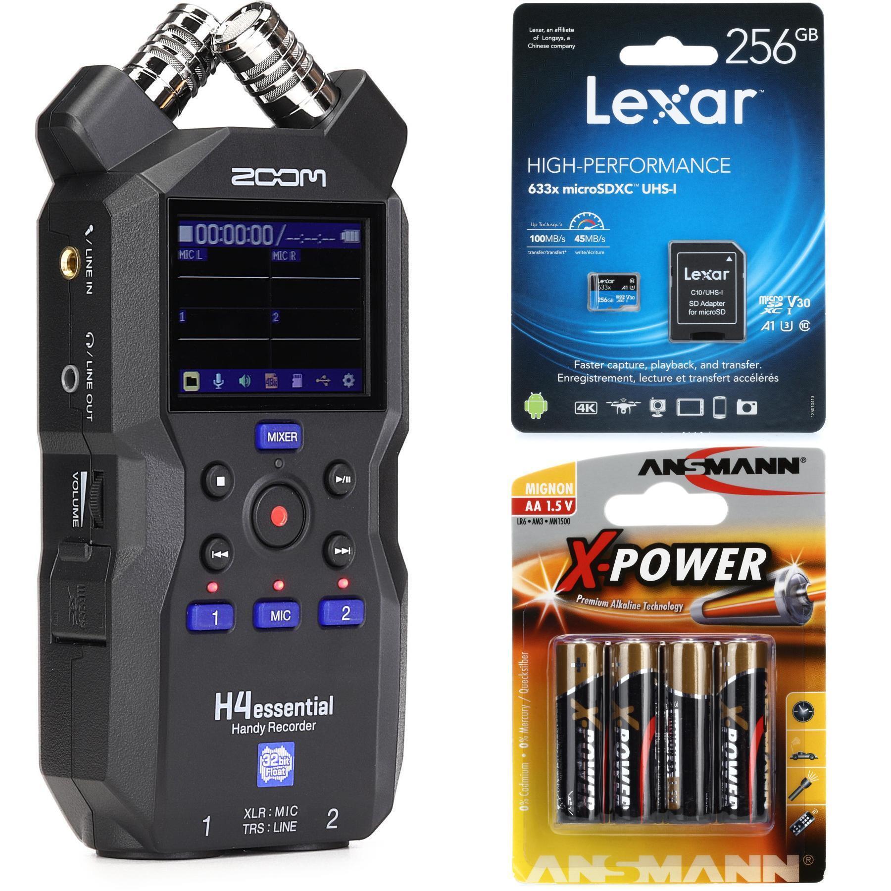 Zoom H4Essential Portable Recorder with MicroSDXC Card and Batteries ...