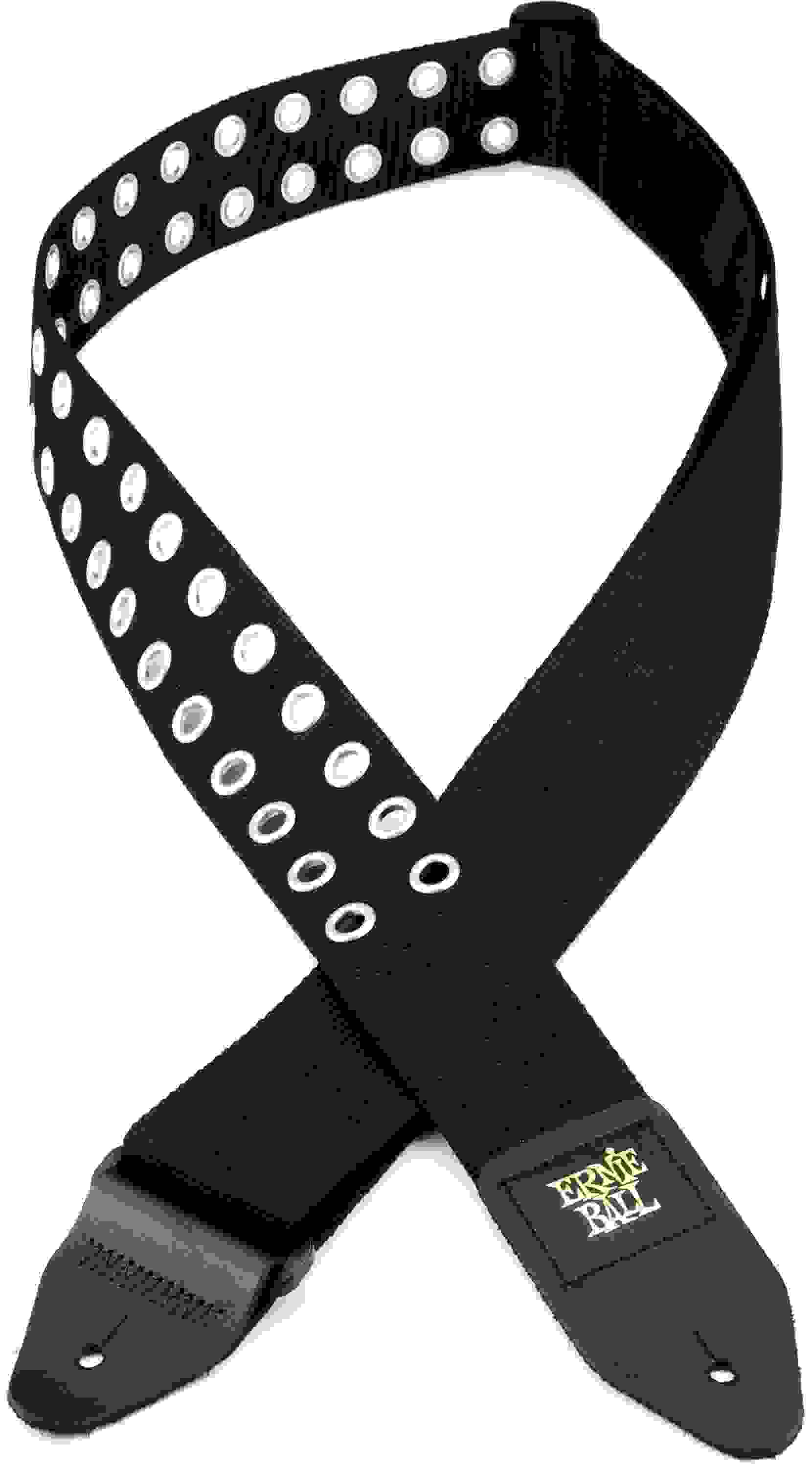 Ernie Ball Premium Guitar Strap - Hole Lotta Metal Silver | Sweetwater