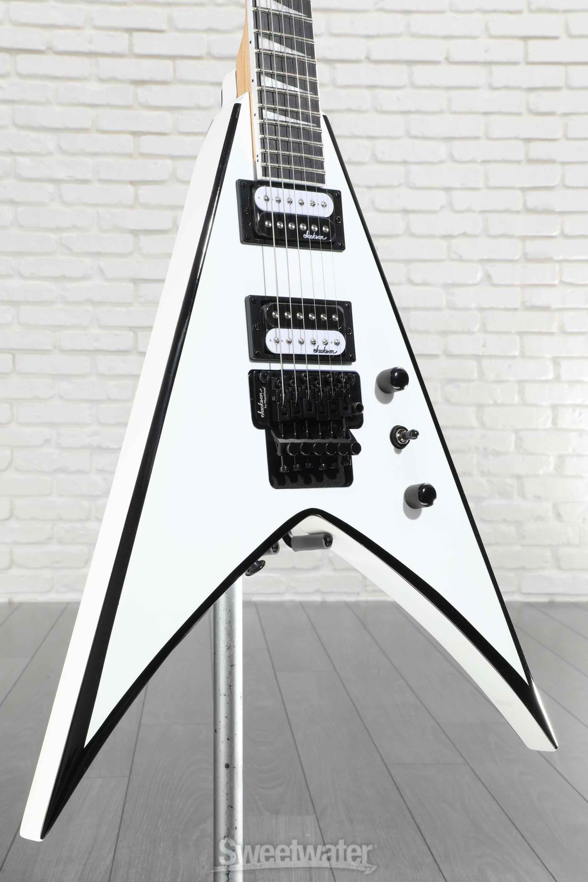 Jackson JS Series King V JS32 - White with Black Bevels | Sweetwater