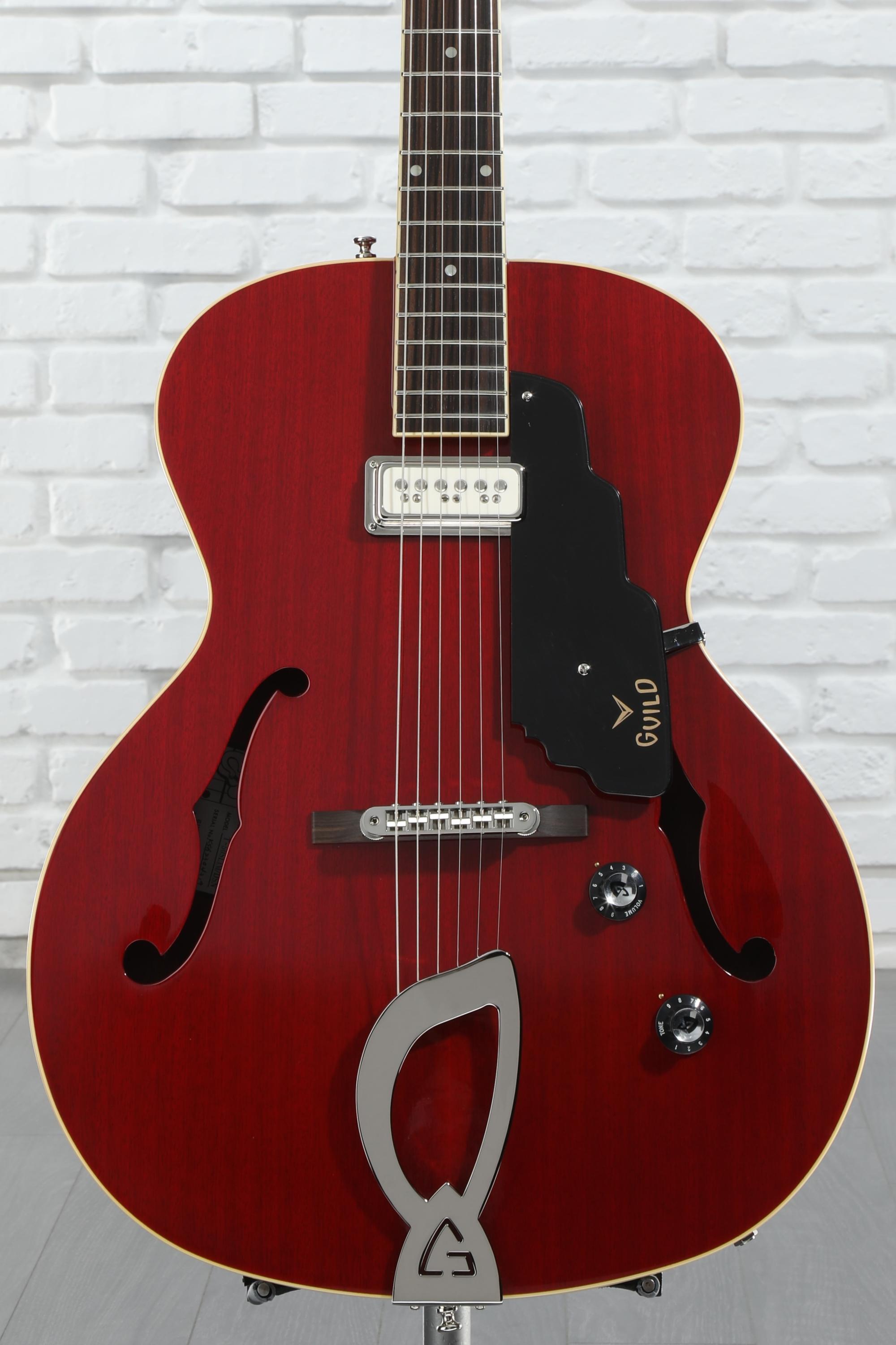 Guild T-50 Slim Dynasonic Hollowbody Guitar - Cherry | Sweetwater