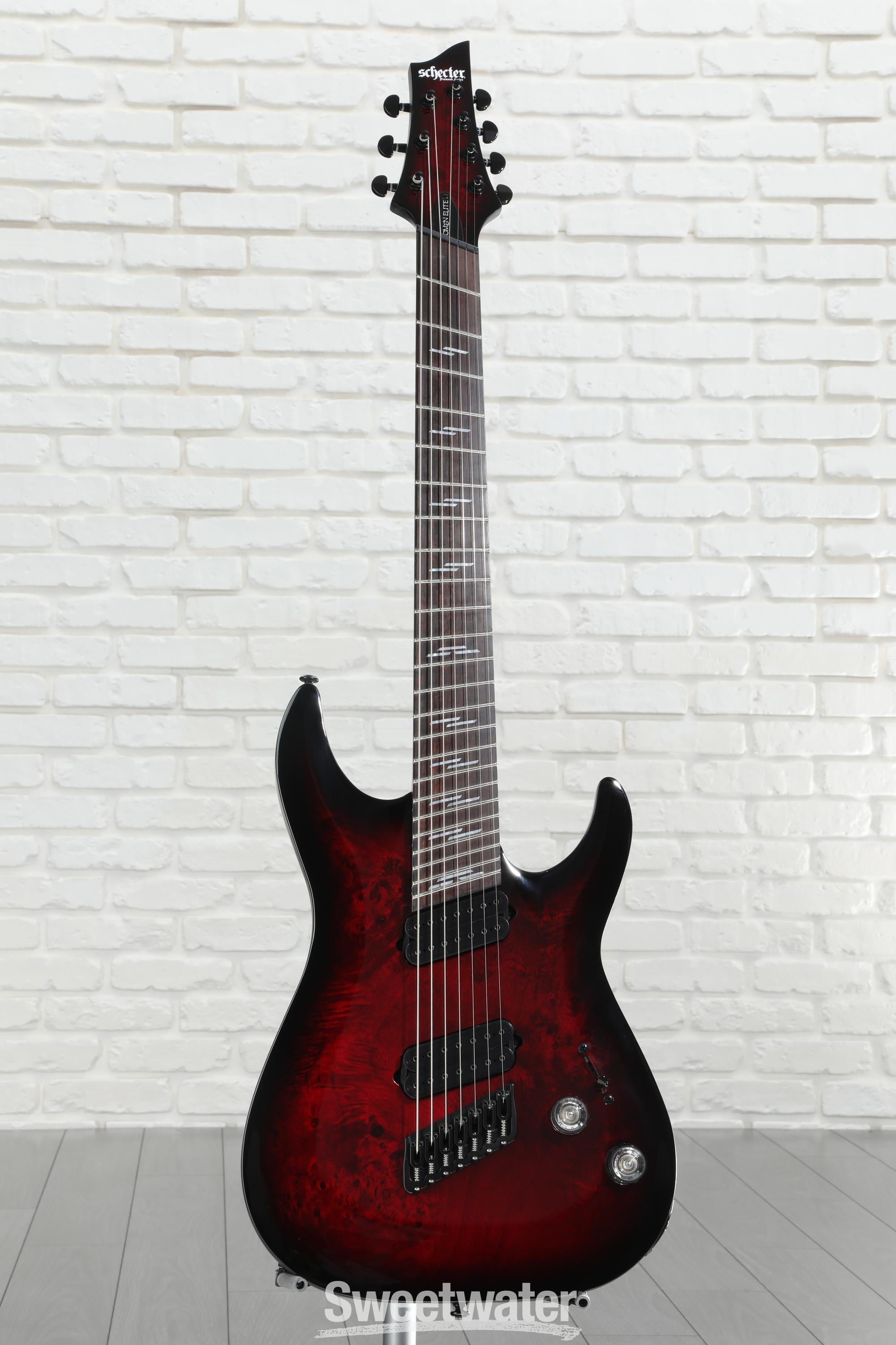 Schecter Omen Elite-7 Multiscale Electric Guitar - Black Cherry Burst ...