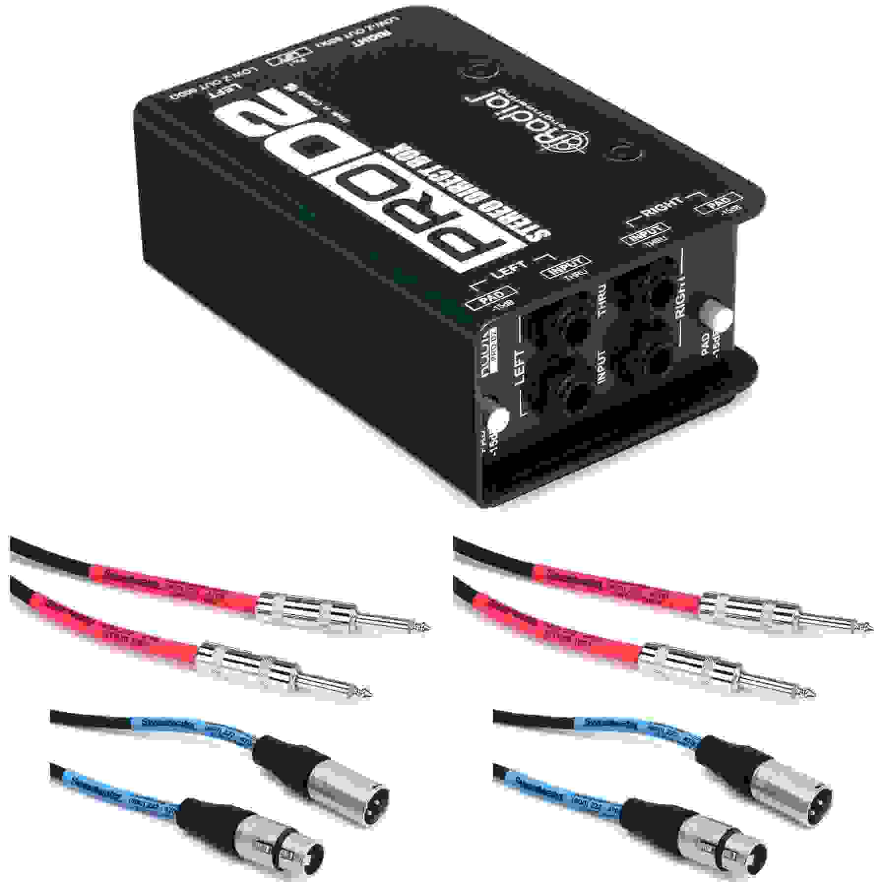 Radial ProD2 2-channel Passive Instrument Direct Box and Cables Bundle | Sweetwater