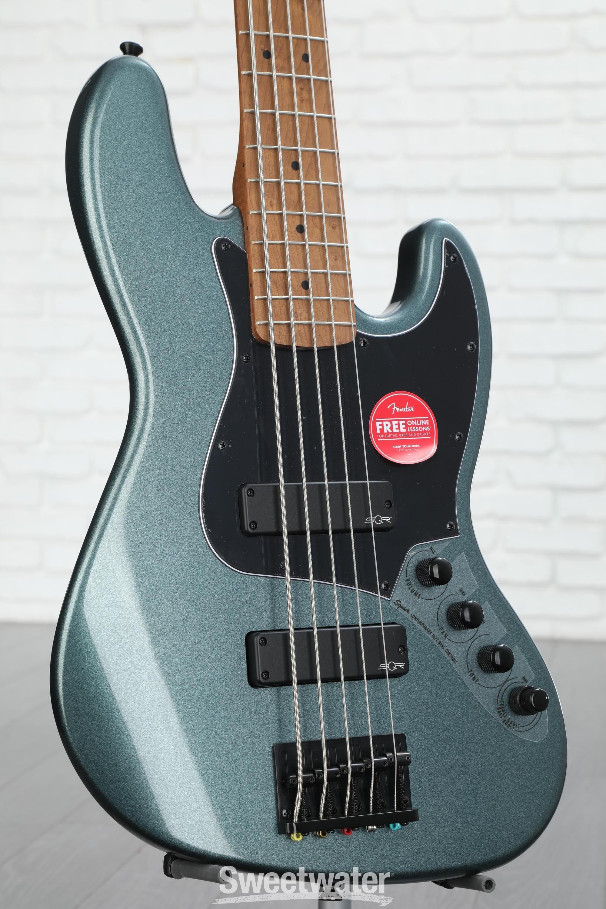 Squier Contemporary Active Jazz Bass HH V - Gunmetal Metallic | Sweetwater