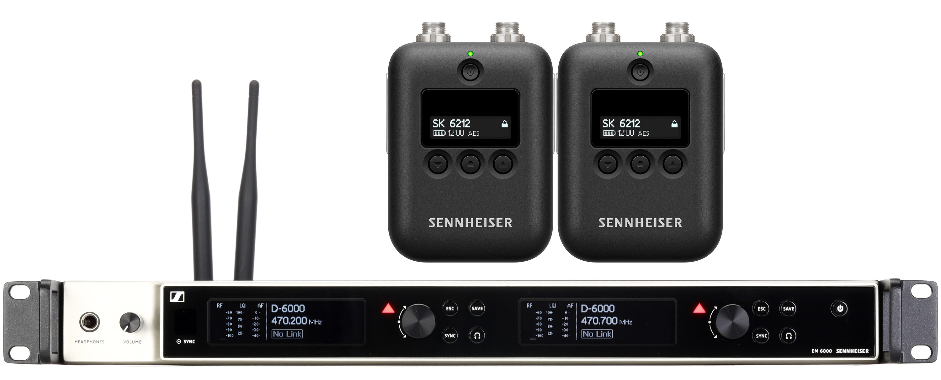 Sennheiser EM 6000 Dual Digital Bodypack Wireless System with Dante ...