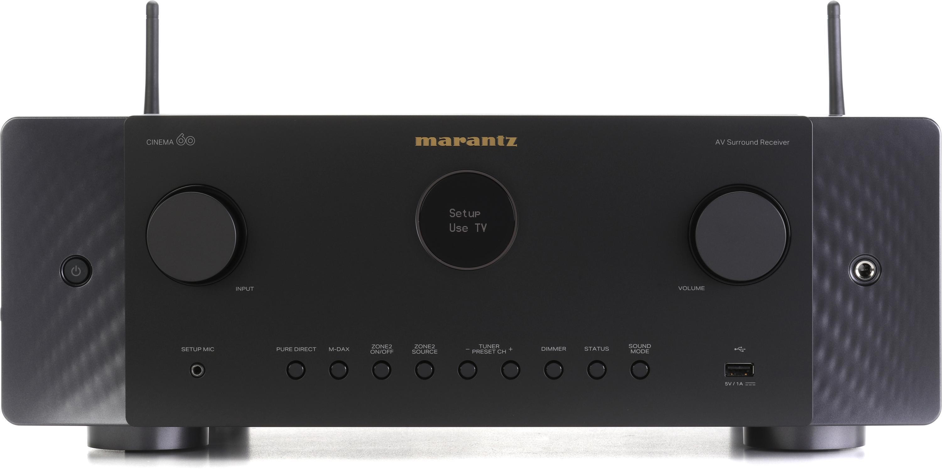 Marantz Cinema 60 7.2-channel 100-watt AV Receiver with 8K and 6 HDMI Inputs - Black | Sweetwater