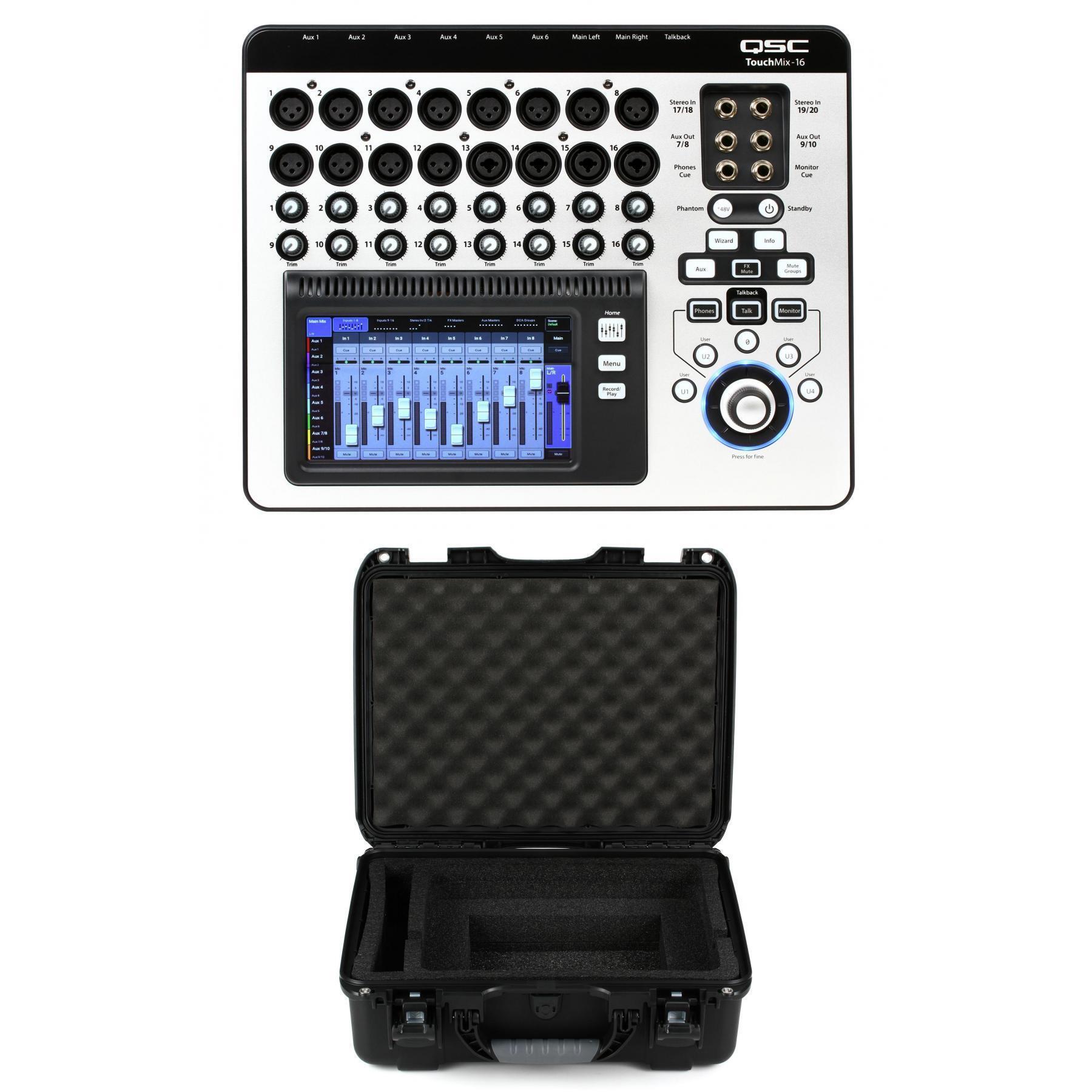 QSC TouchMix-16 22-channel Touchscreen Digital Mixer with Case | Sweetwater
