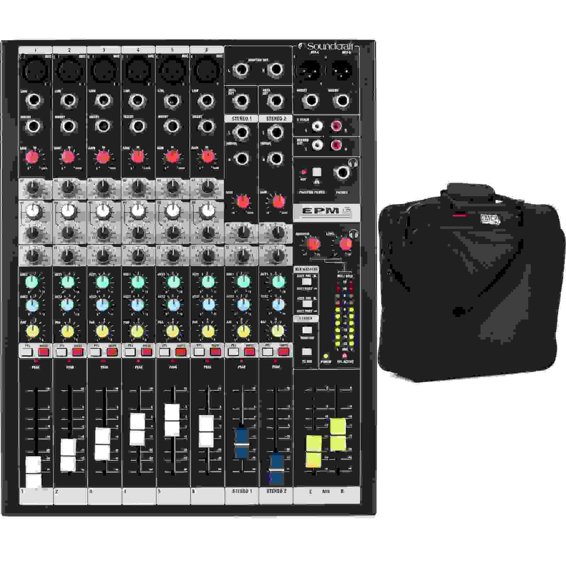 Soundcraft EPM6 8-channel Analog Mixer and Bag Bundle | Sweetwater