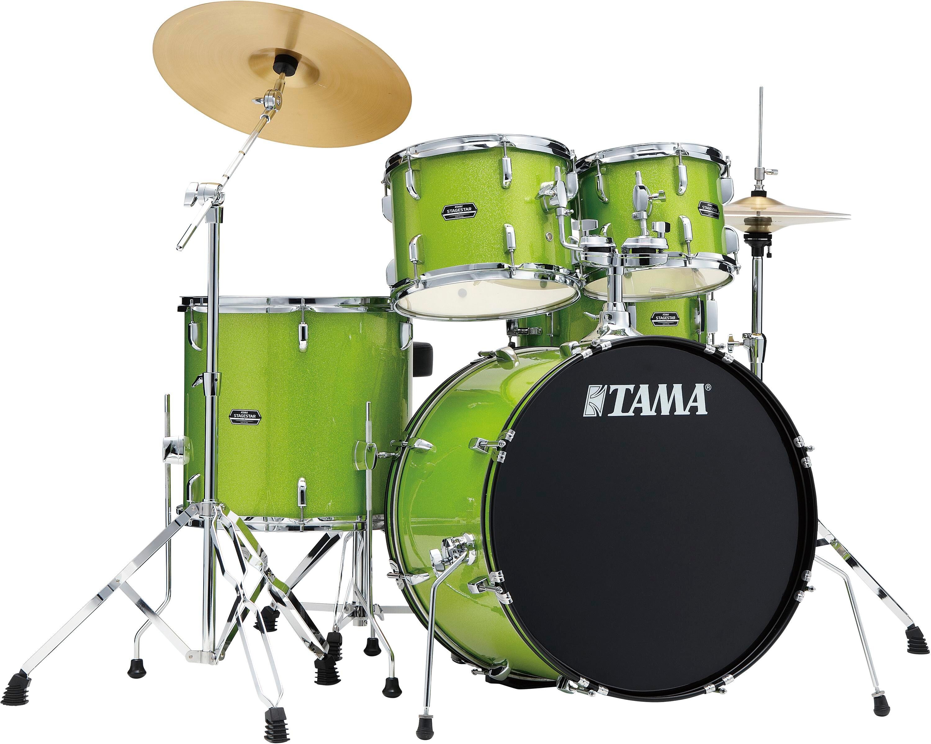 Tama Stagestar 5-piece Complete Drum Set - Lime Green Sparkle | Sweetwater